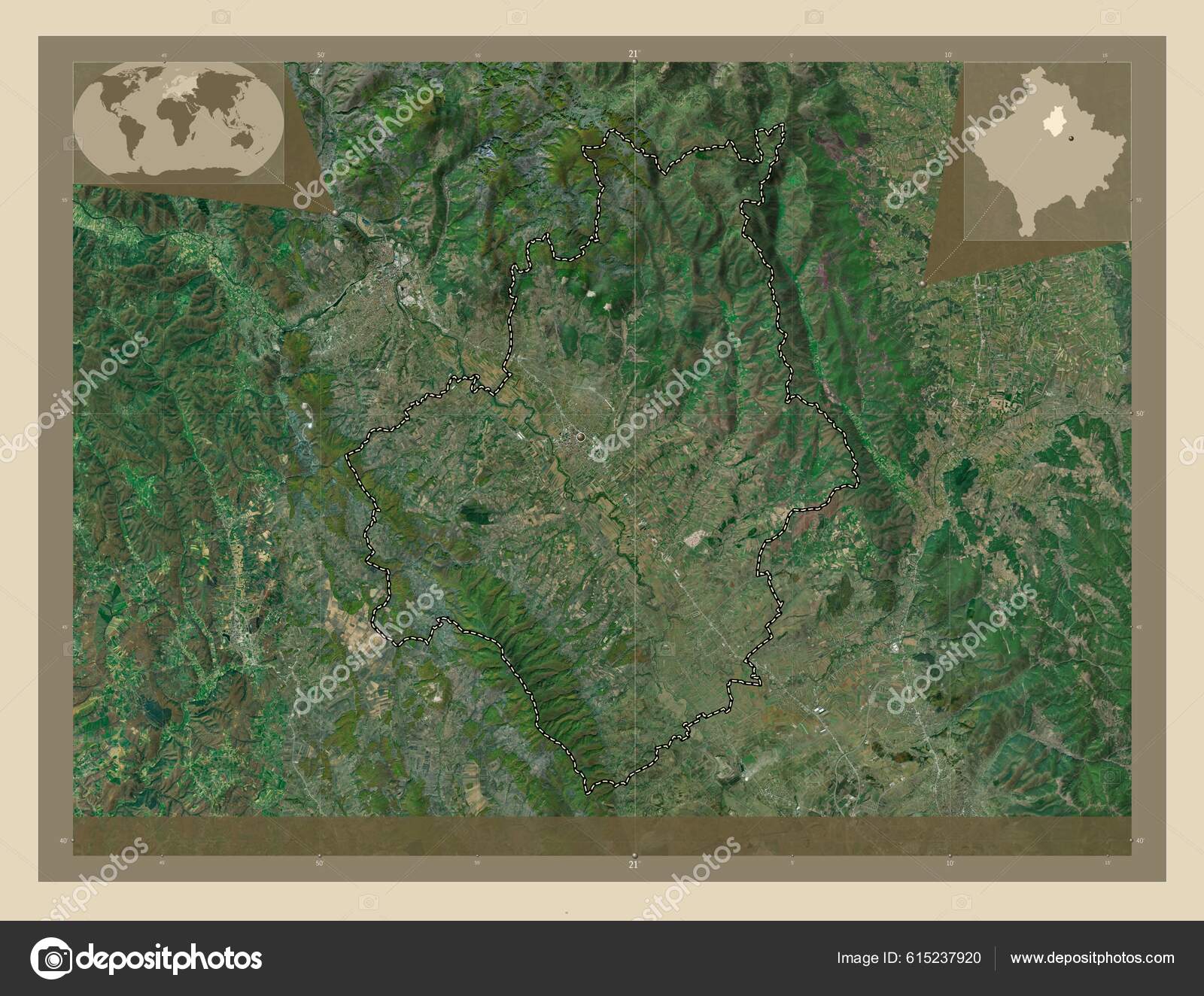 Vushtrri Municipality Kosovo High Resolution Satellite Map Locations ...