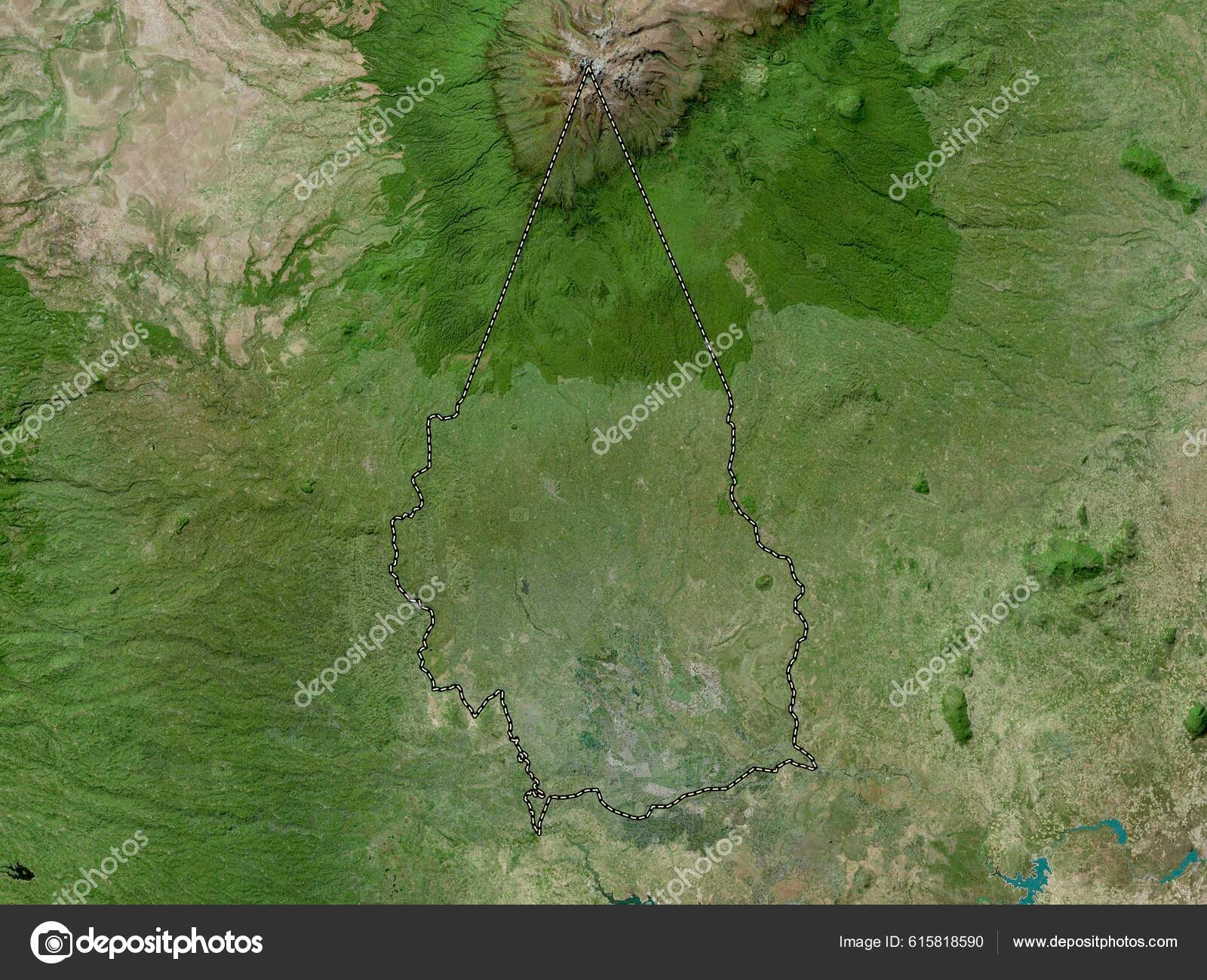 Kirinyaga County Kenya High Resolution Satellite Map — Stock Photo ...
