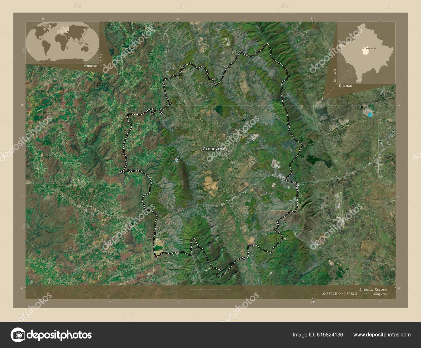 Drenas Municipality Kosovo High Resolution Satellite Map Locations ...