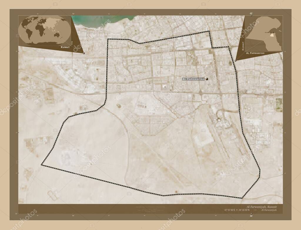 Al Farwaniyah, provincia de Kuwait. Mapa satelital de baja resolución ...