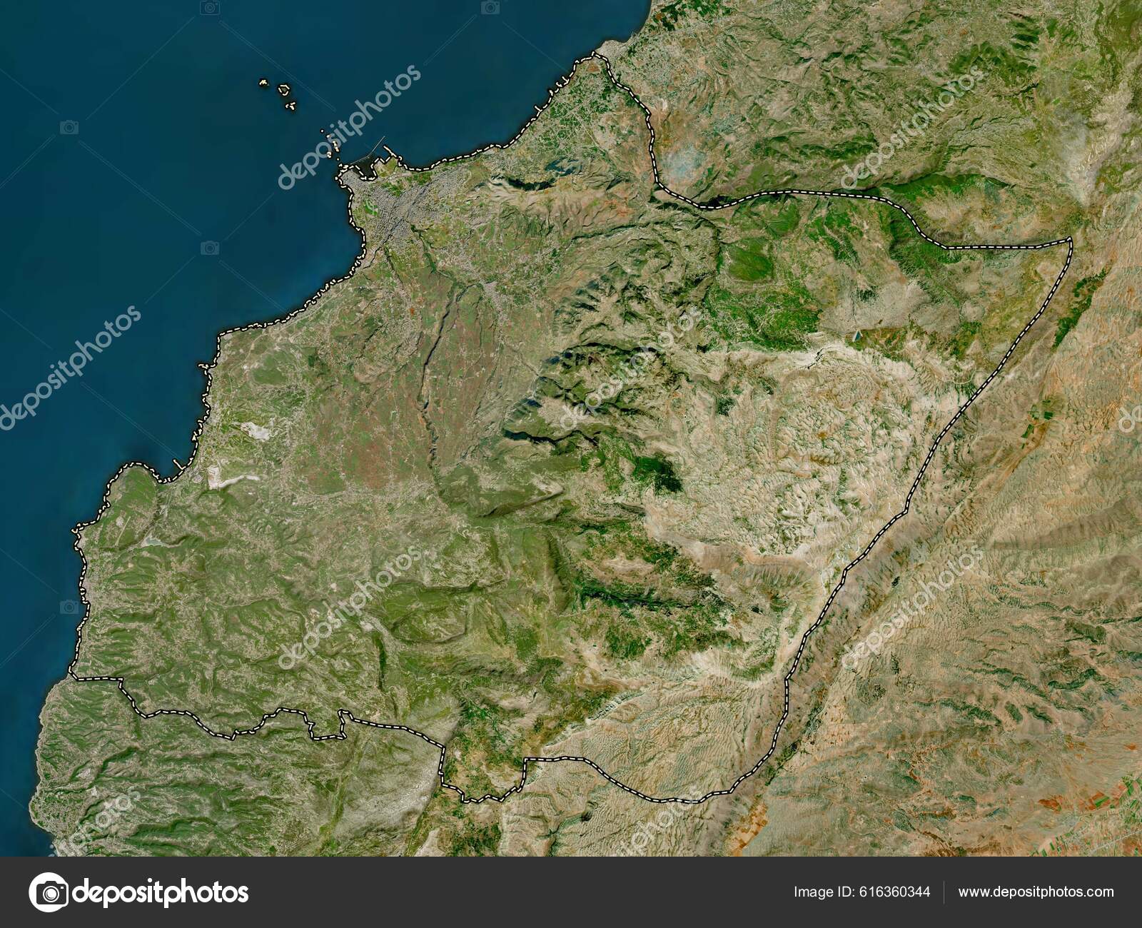 North Governorate Lebanon High Resolution Satellite Map Stock Photo by ...