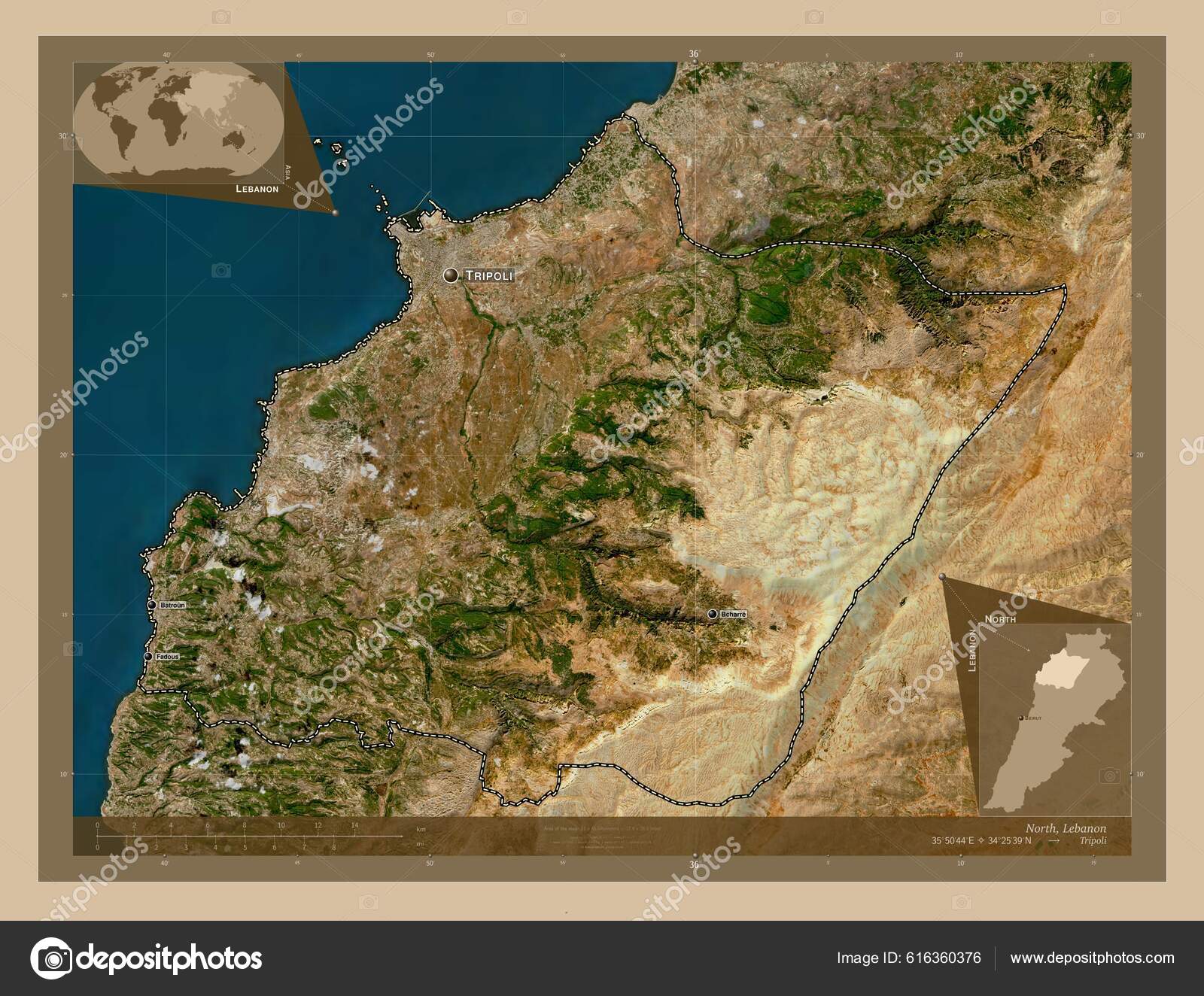 Lebanon Topography Map North Governorate Lebanon Elevation Map Colored