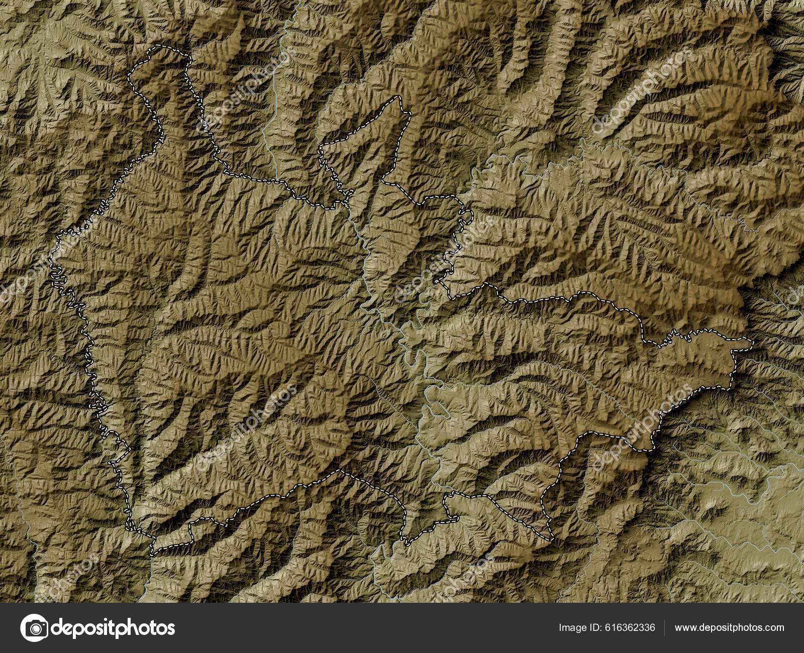 Thaba Tseka District Lesotho Elevation Map Colored Wiki Style Lakes ...