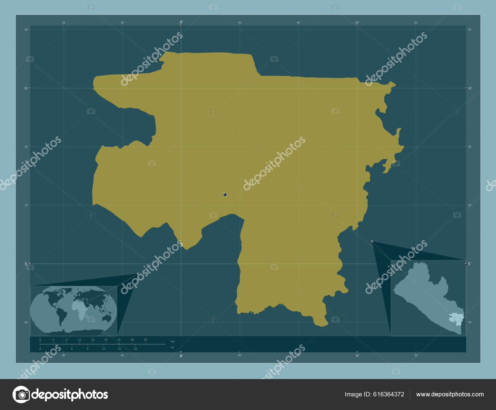 River Gee County Liberia Solid Color Shape Locations Major Cities ...
