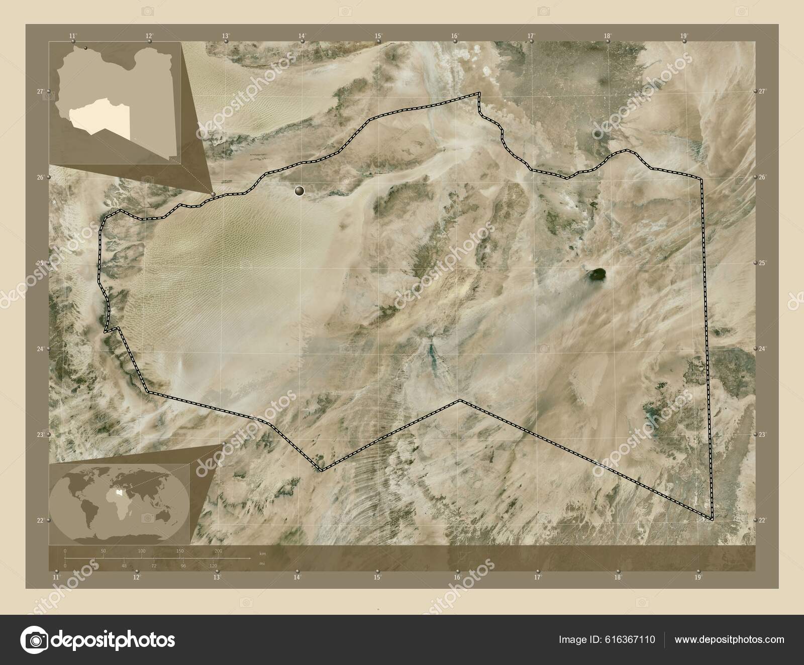 Murzuq District Libya High Resolution Satellite Map Corner Auxiliary ...