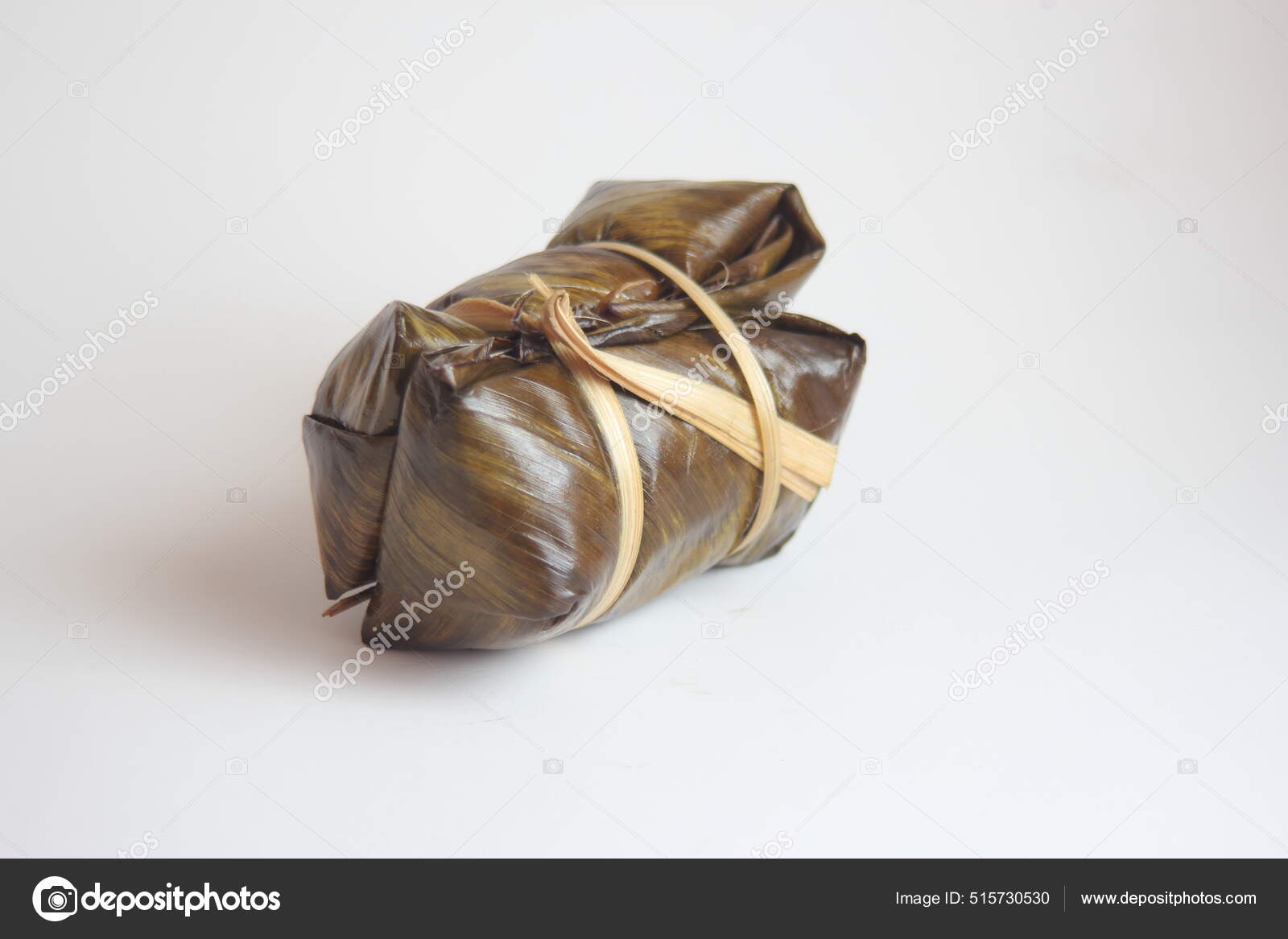 Thailand Rice Cakes Bundle Wrapped Banana Leaves White Background Stock ...