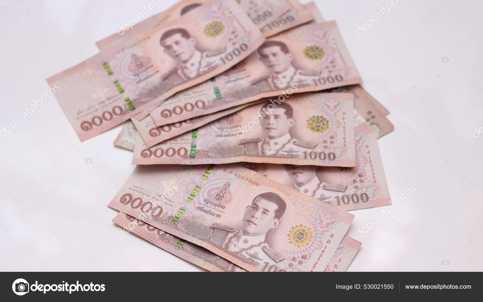 1000 Baht Thai Banknotes Placed White Background Stock Photo by ...