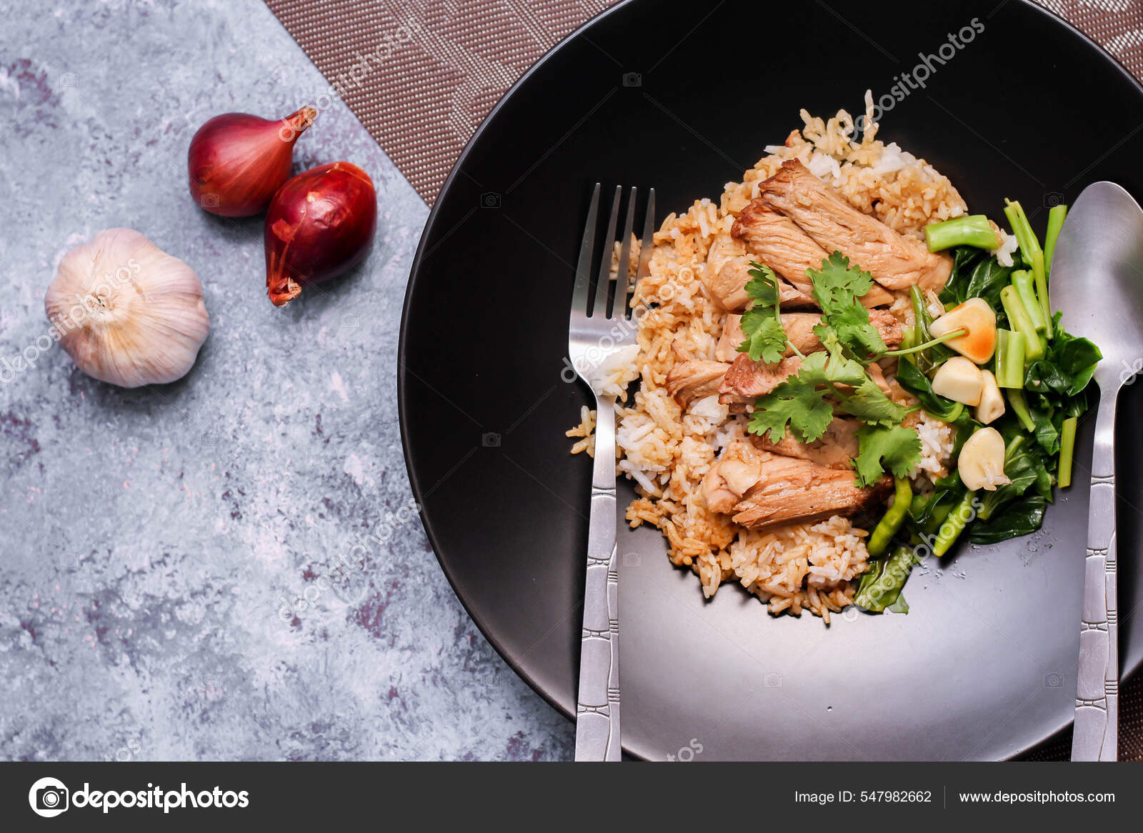 Kaki Babi Rebus Dengan Nasi Makanan Thailand Dan Makanan Jalanan — Stok ...