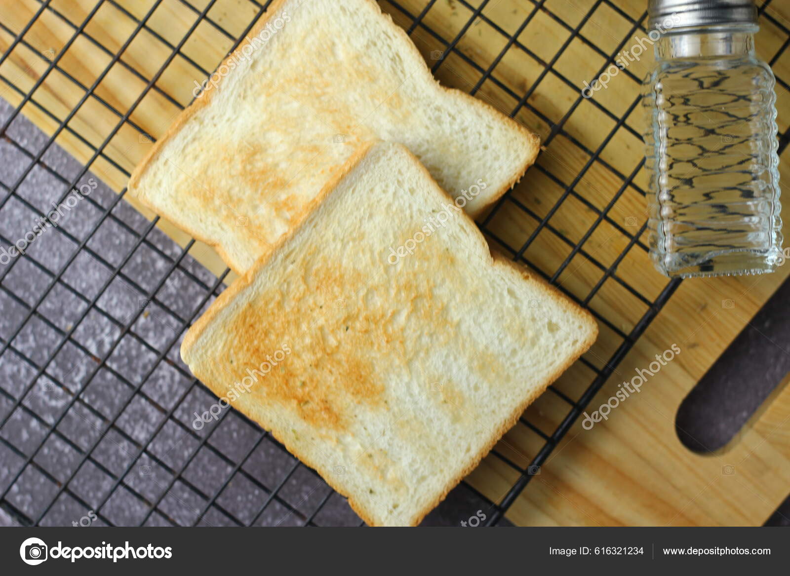Two Freshly Made Toasts Ready Served Table Pictured — Stock Photo ...