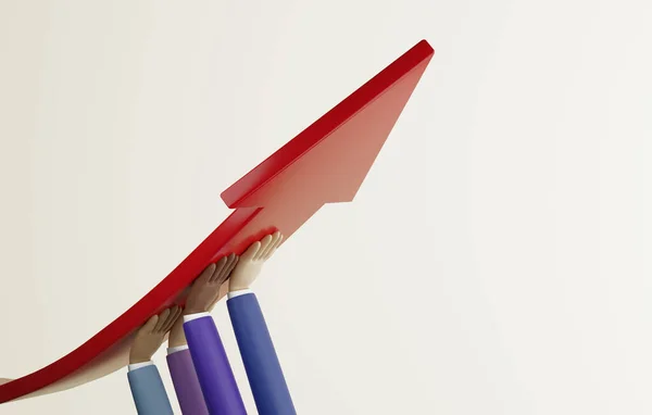 Businessperson teamwork hand changing direction red arrow. Planning a ...