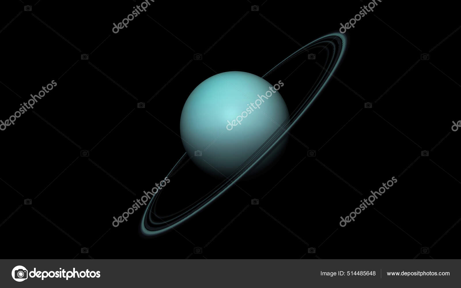 Concept View Realistic Planet Uranus Rings Space High Detailed ...