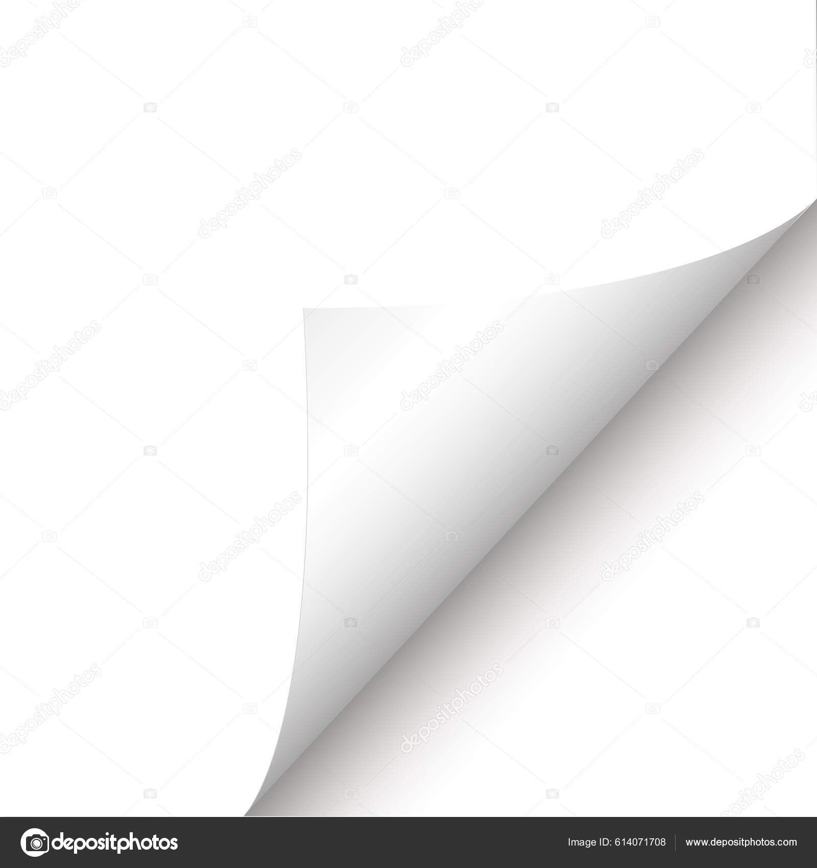 Folded Corner Paper Sheet Isolated Design Element Theme — Stock Photo ...