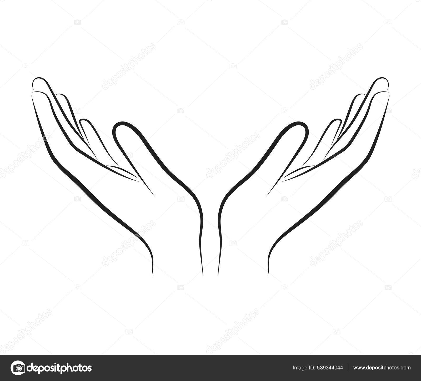 Silueta De Mano Abierta Vector