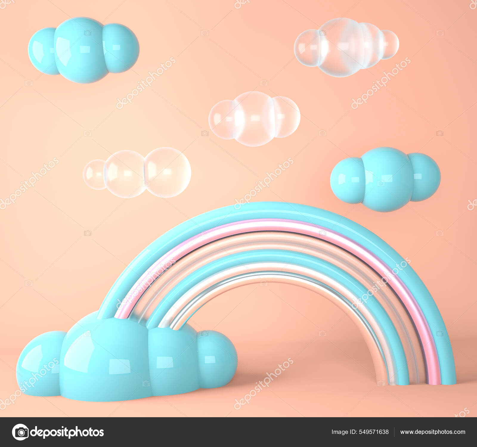 Rainbow Clouds Pastel Background Stock Photo by ©Marina_Makeeva 549571638