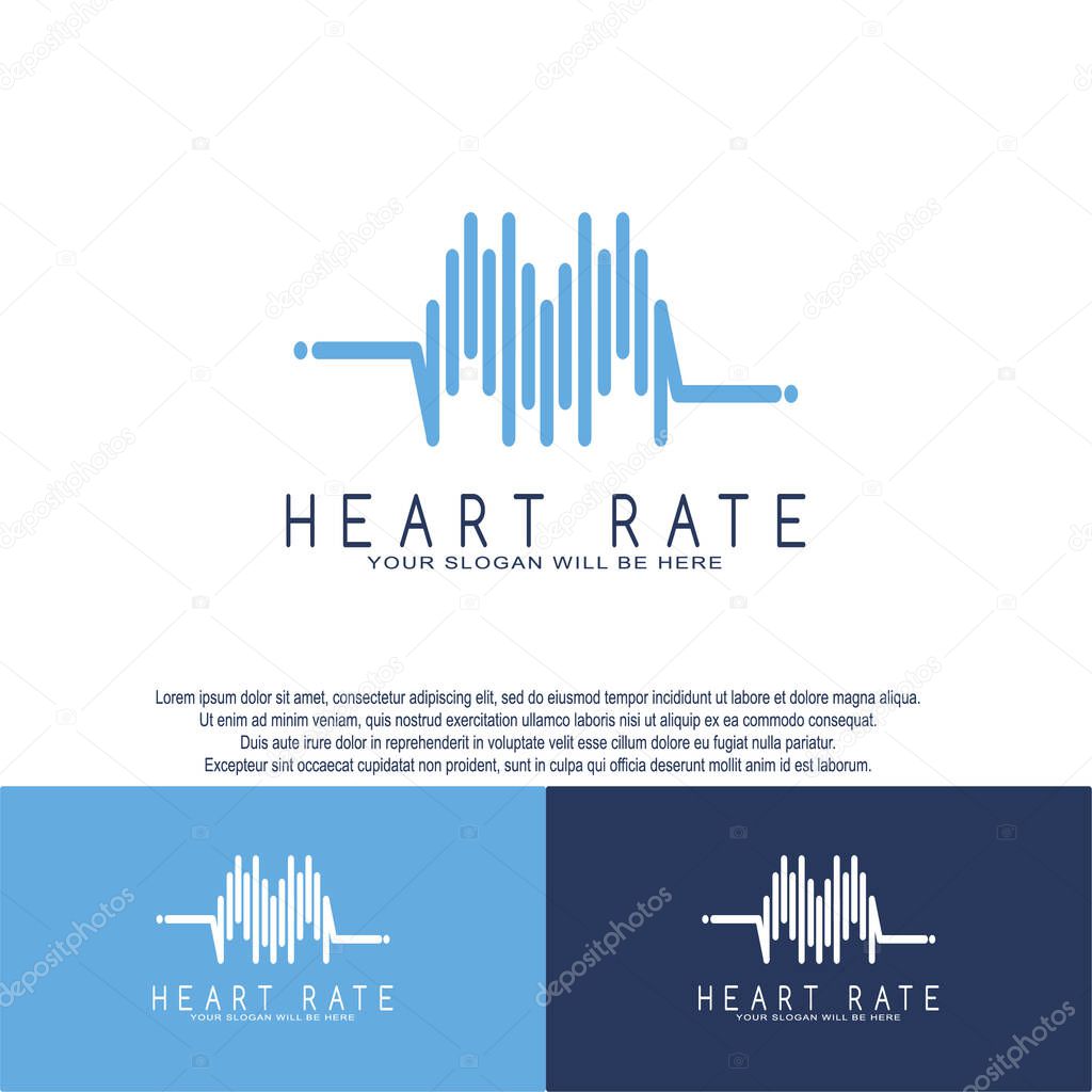 Diagrama de ritmo cardíaco moderno icono símbolo línea plana logo ...