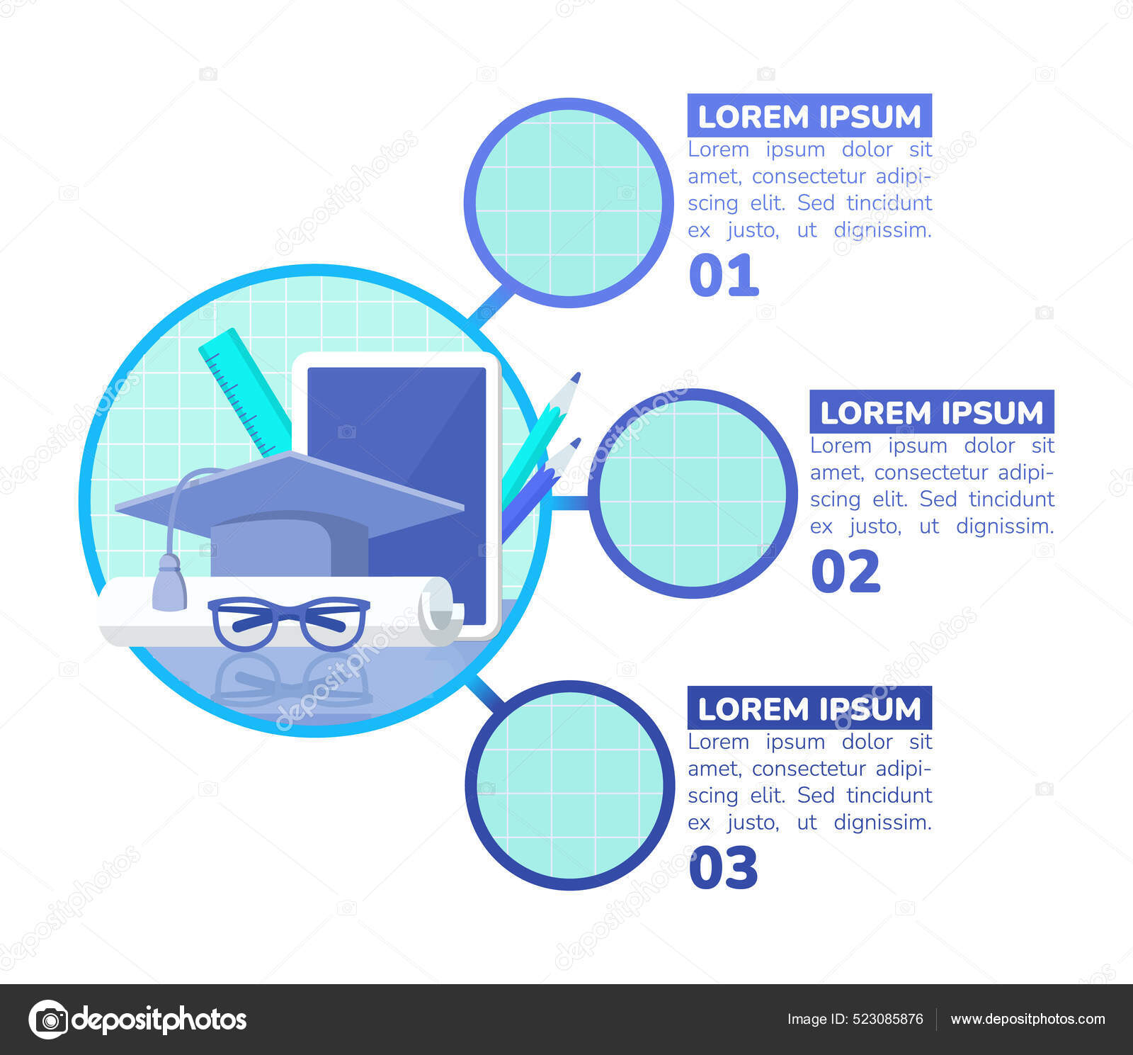 University Degree Infographic Chart Design Template College Seminar ...