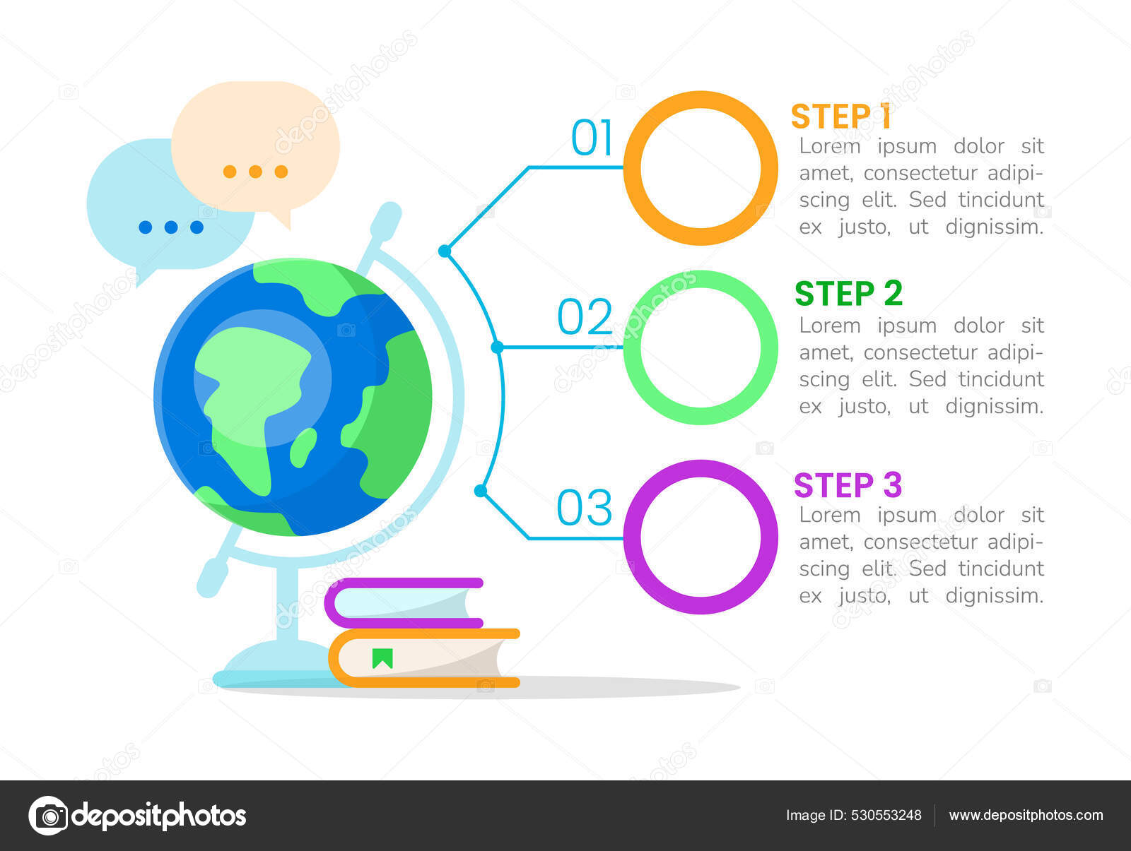 Worldwide Geography Course Infographic Chart Design Template Abstract ...