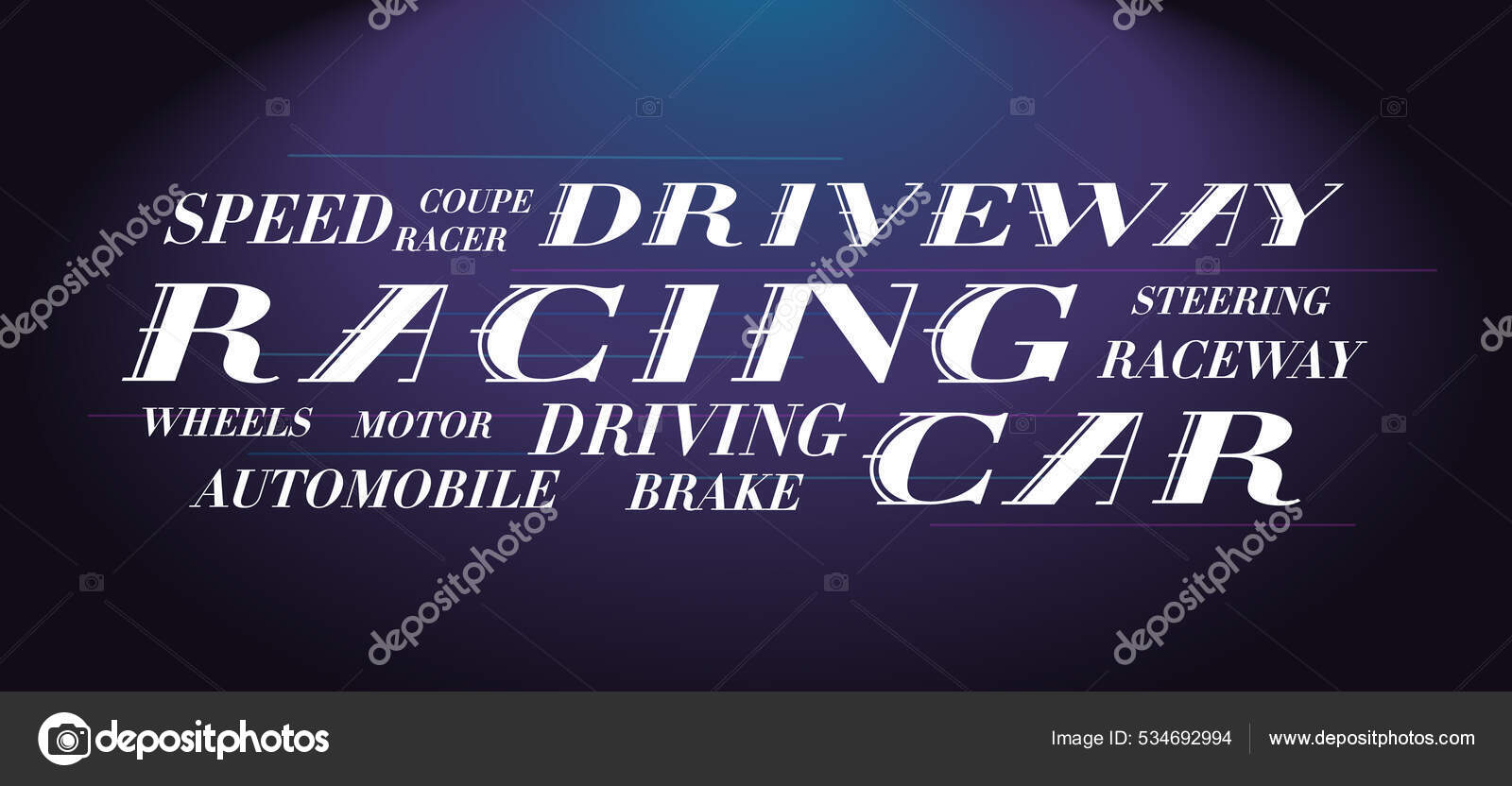 Driveway Word Collage Racing Word Vector Decorative Typography ...
