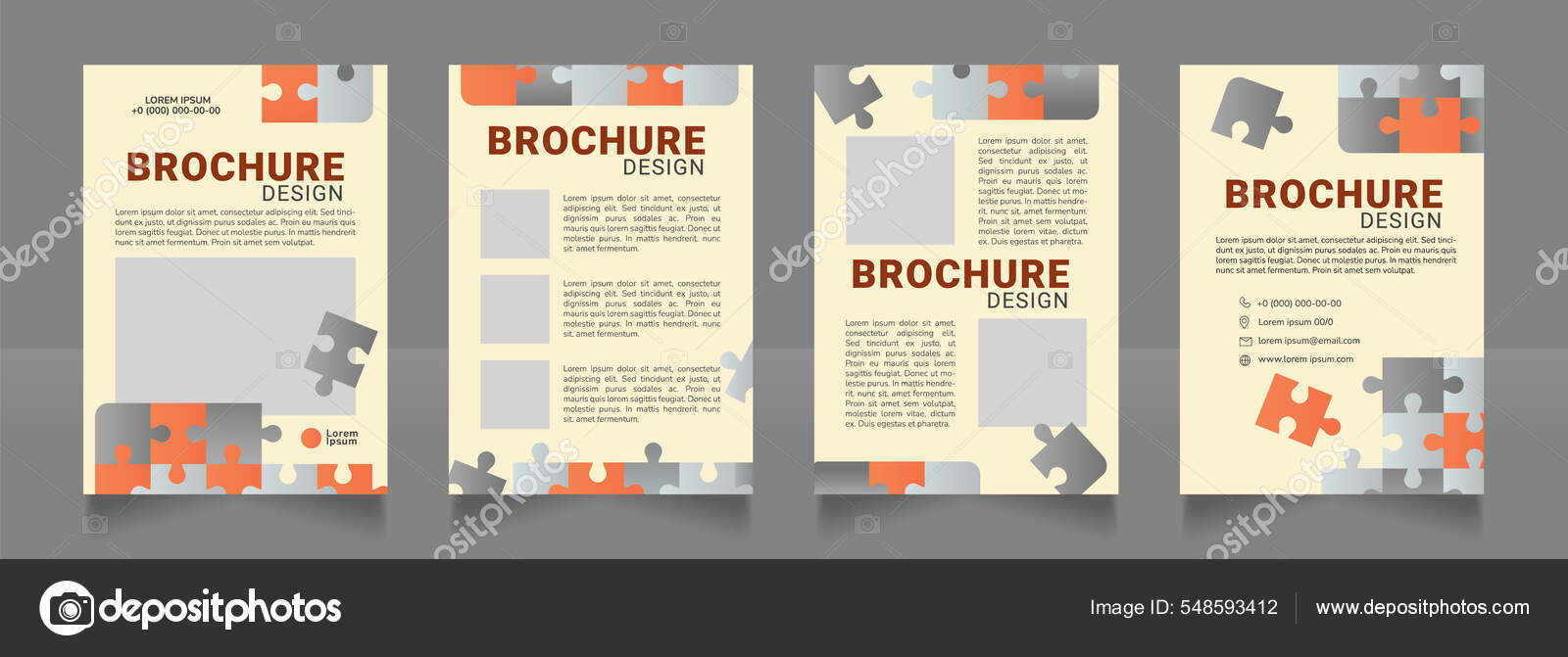 Business Partnership Blank Brochure Design Template Set Copy Space Text ...