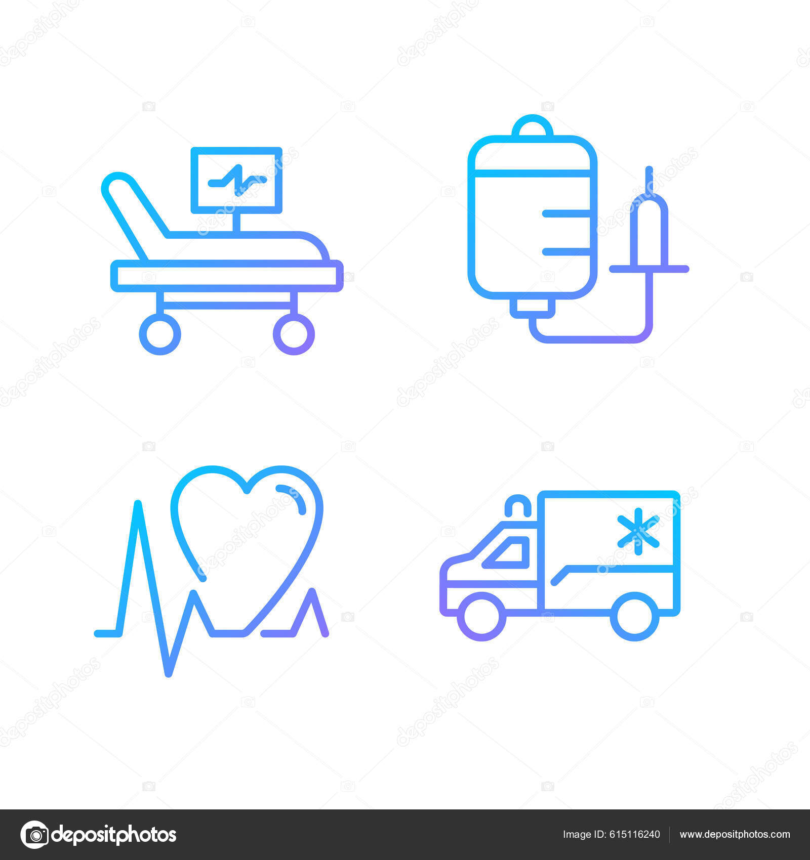 Emergency Procedures Pixel Perfect Gradient Linear Vector Icons Set ...