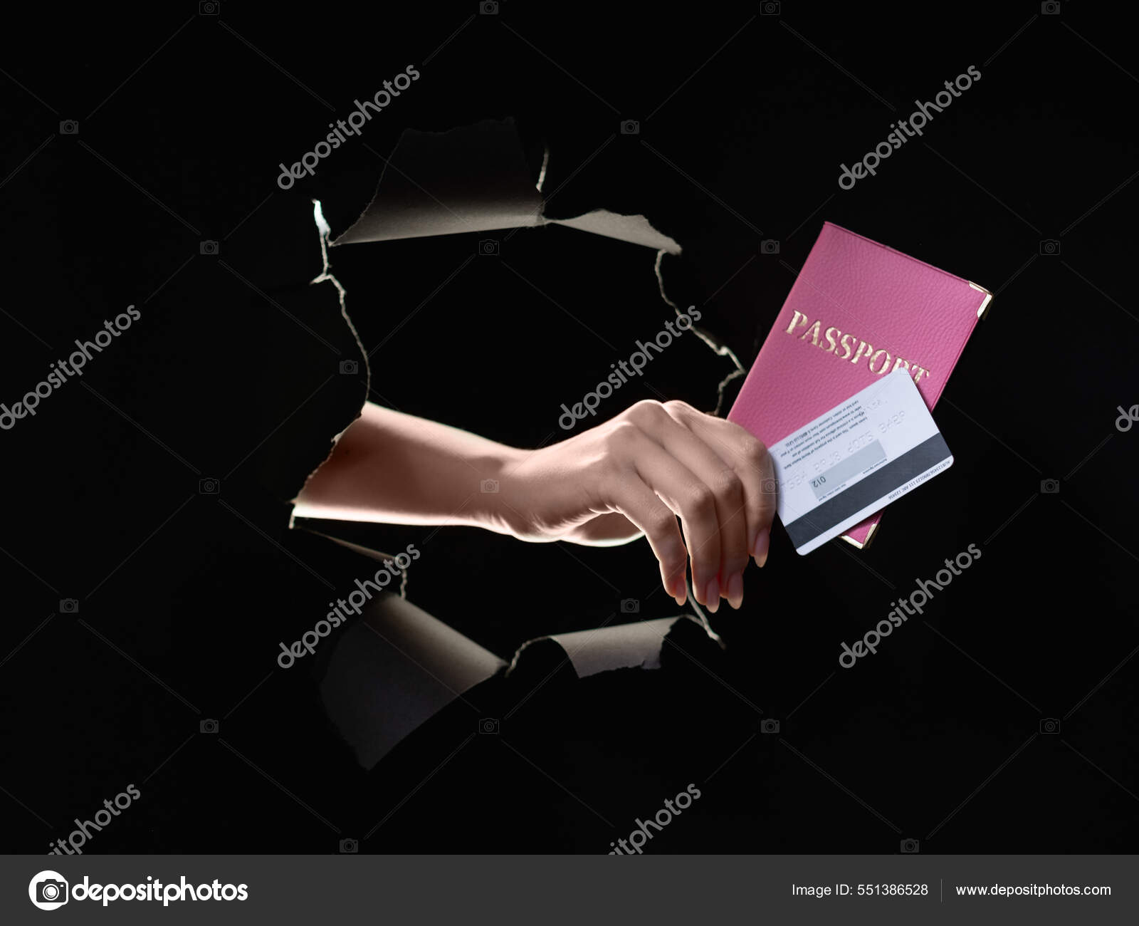 Bank fraud id verification hand credit card dark Stock Photo by ...