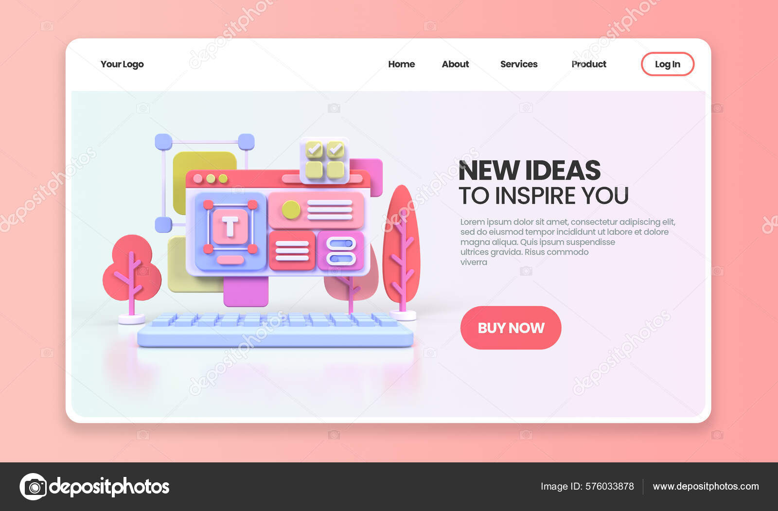 Desarrollo Web Para Design Concept Illustration Plantilla Landing Page Idea — Foto de stock ...
