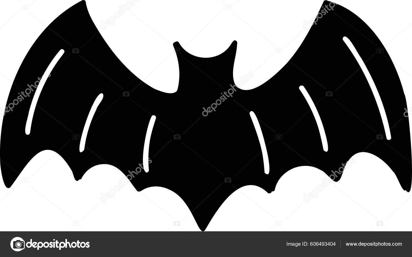 Hand Drawn Shadow Bat Illustration Isolated Background Stock Vector by ...