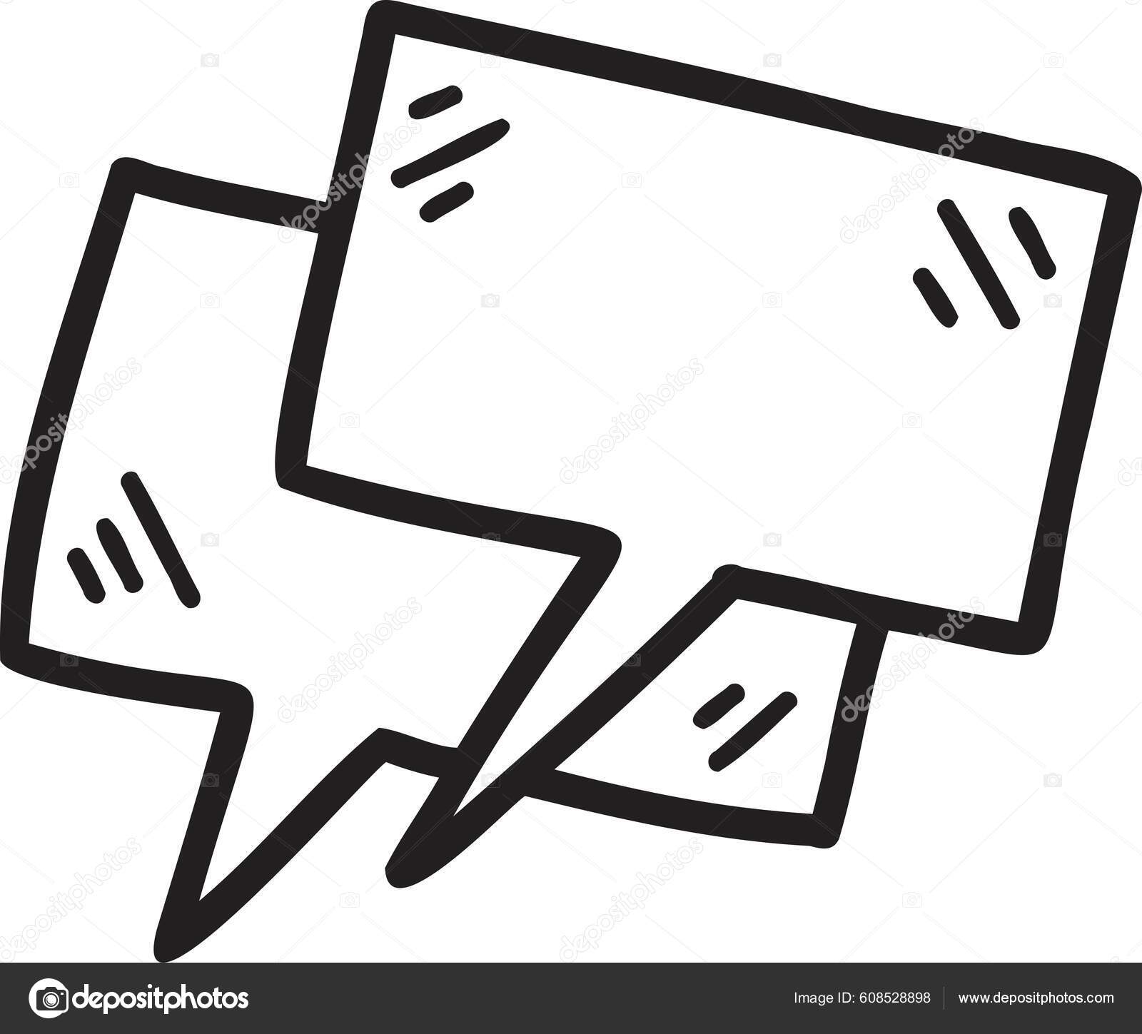 Hand Drawn Speech Box Illustration Isolated Background Stock Vector by ...