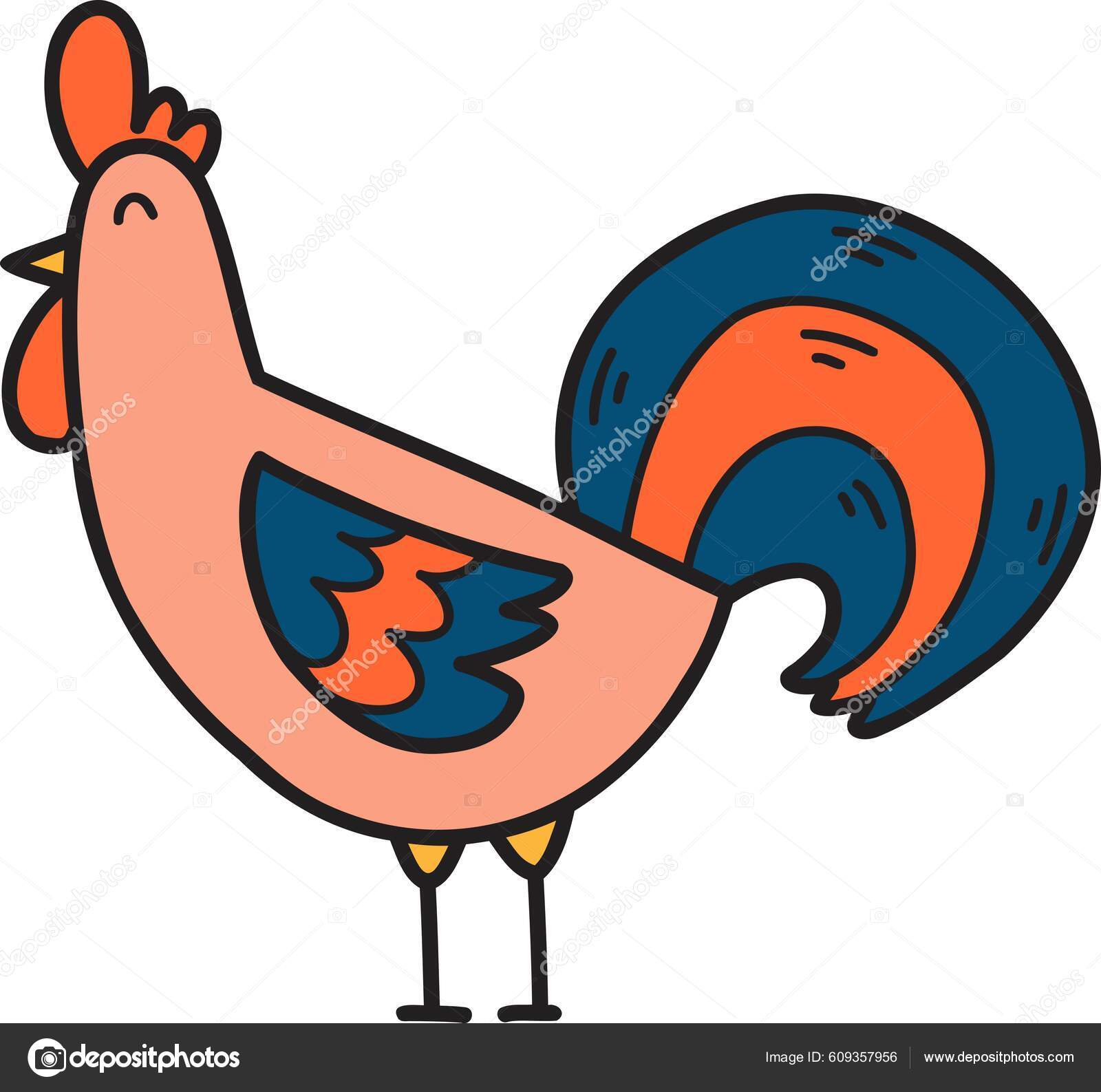 Hand Drawn Cute Chicken Illustration Isolated Background Stock Vector ...