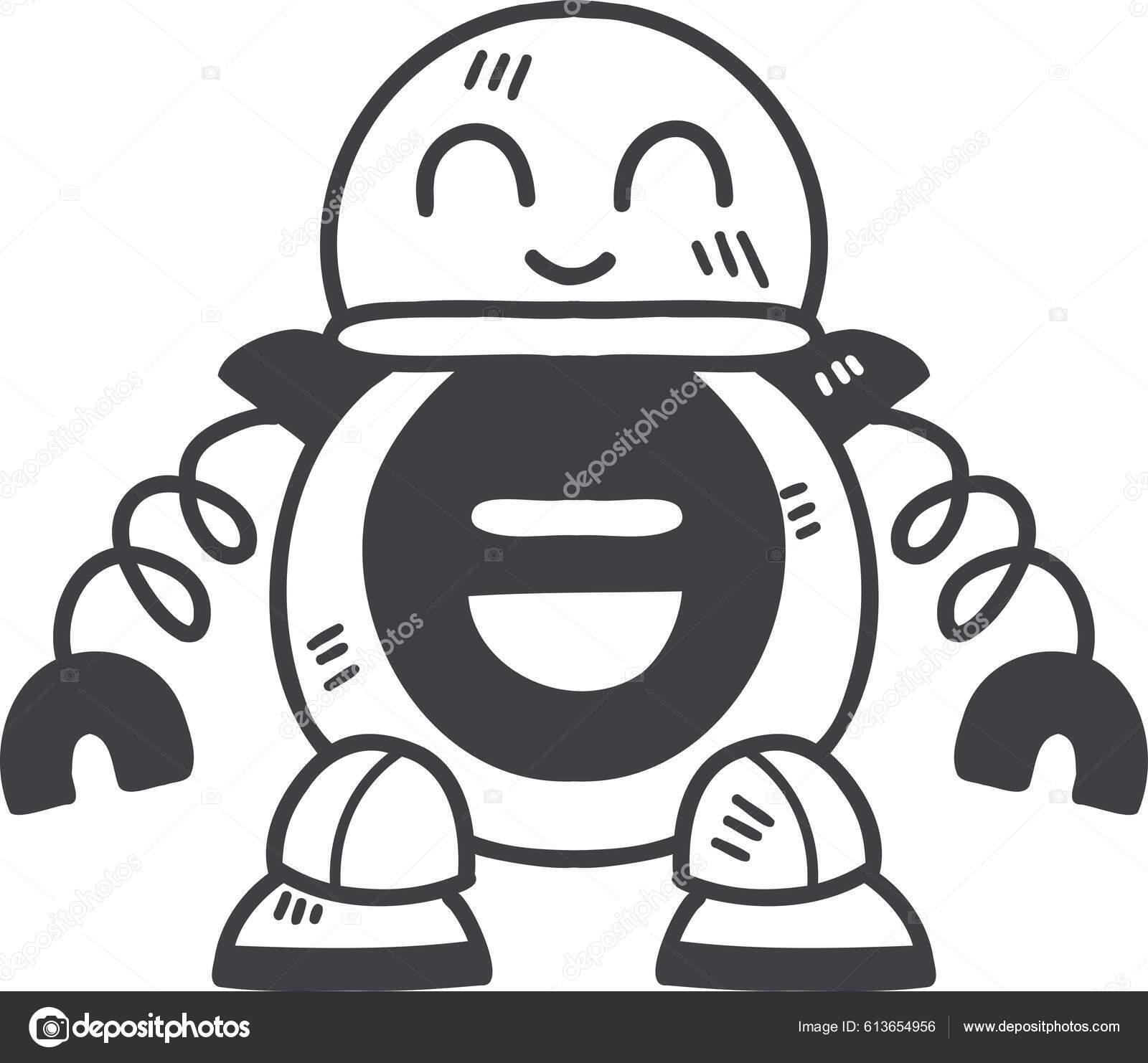 Hand Drawn Robot Toy Kids Illustration Isolated Background Stock Vector ...