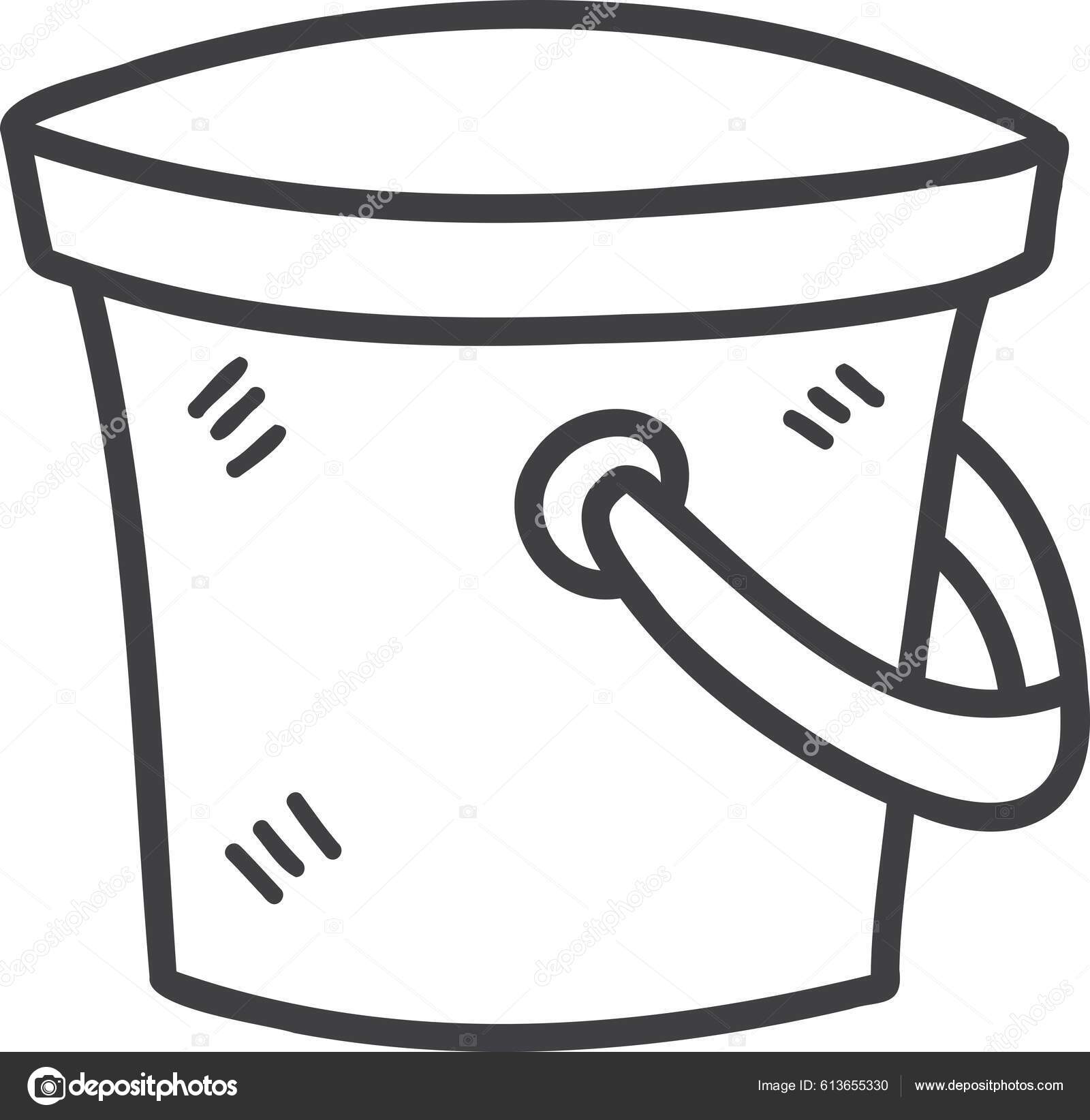 Hand Drawn Sand Bucket Illustration Isolated Background Stock Vector by ...