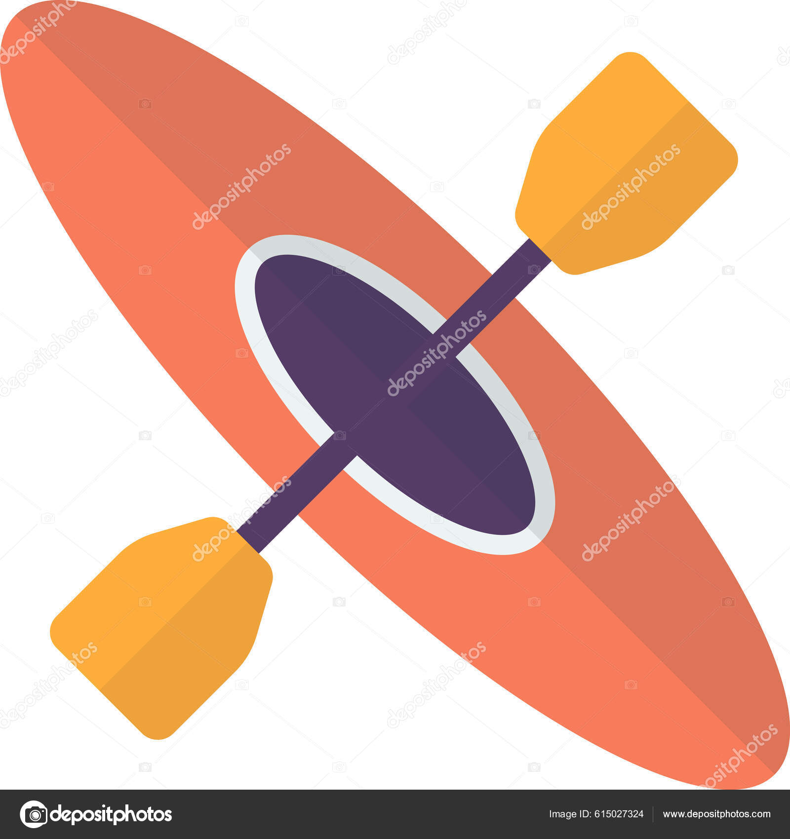 Kayak Top View Illustration Minimal Style Isolated Background Stock ...