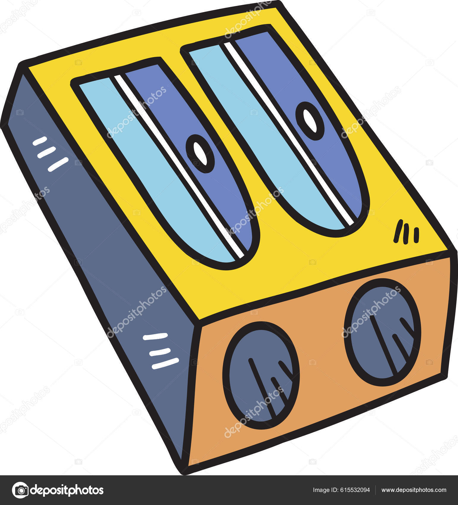 Hand Drawn Pencil Sharpener Illustration Isolated Background Stock ...