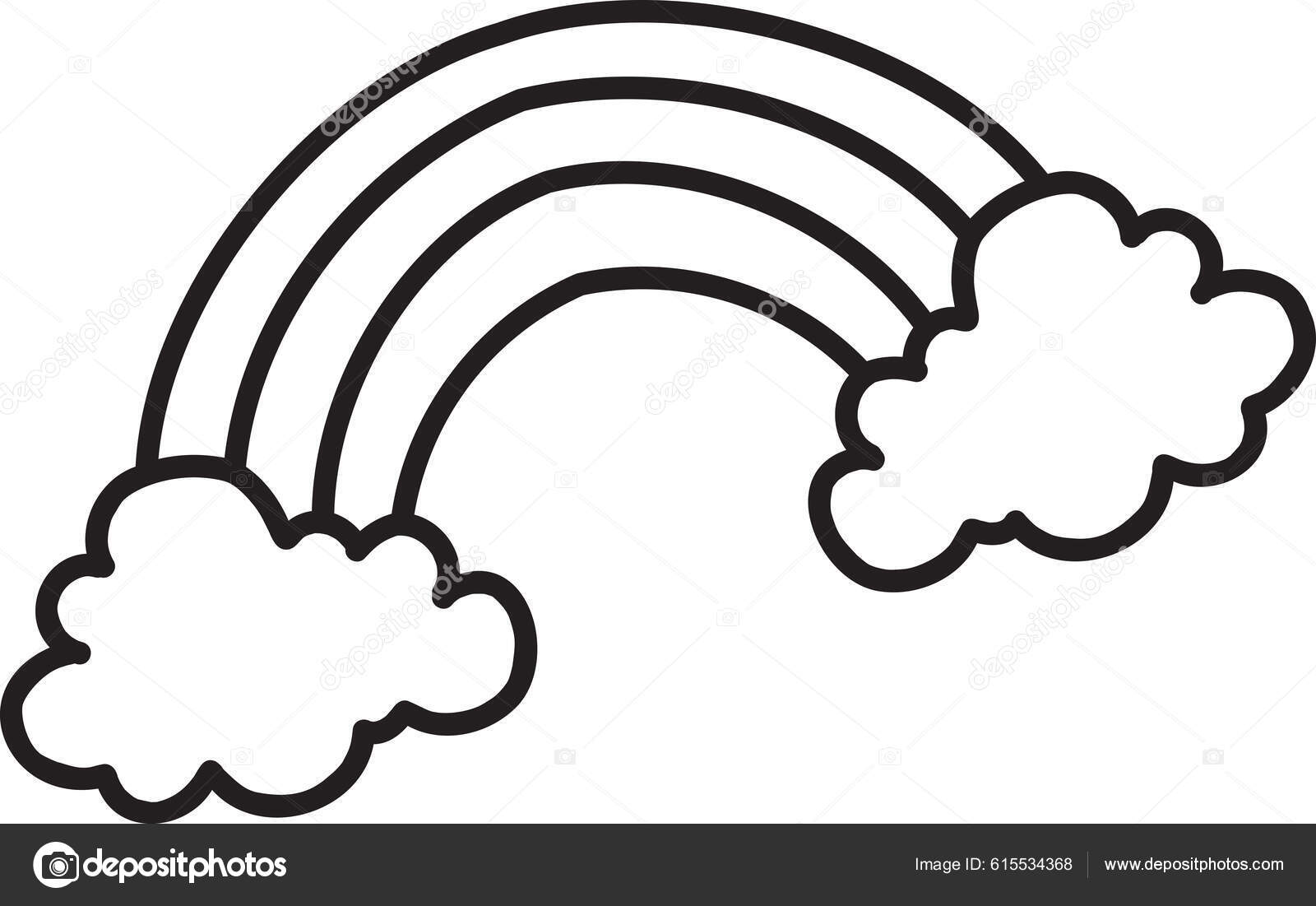 Hand Drawn Rainbow Illustration Isolated Background Stock Vector by ...