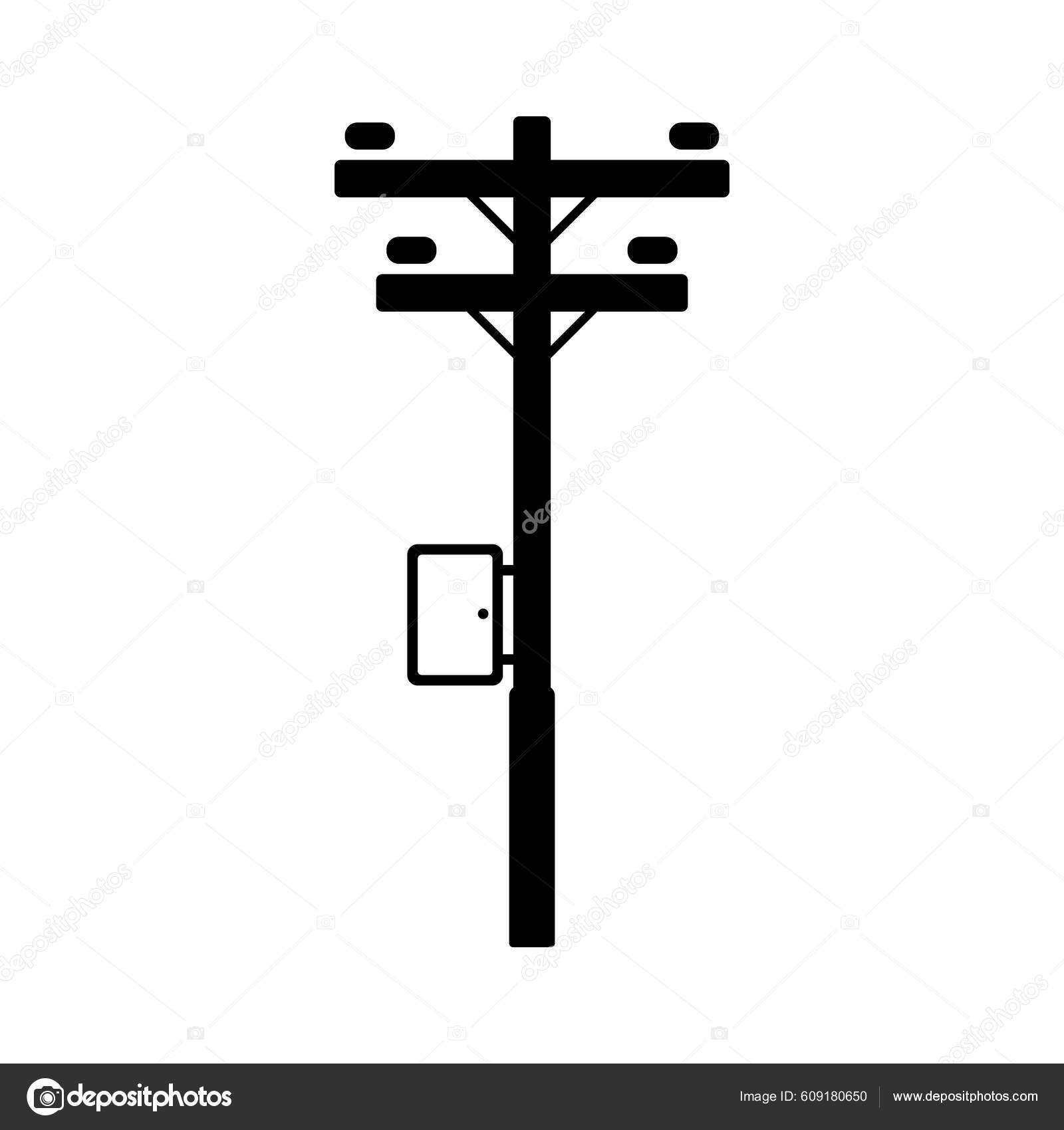 Power Pole Icon Black Style Suitable Your Modern Business Stock Vector ...