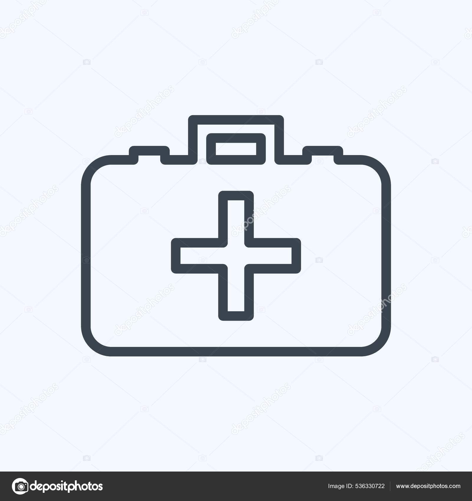 Icon Medicine Box Line Style Simple Illustration Editable Stroke Design ...