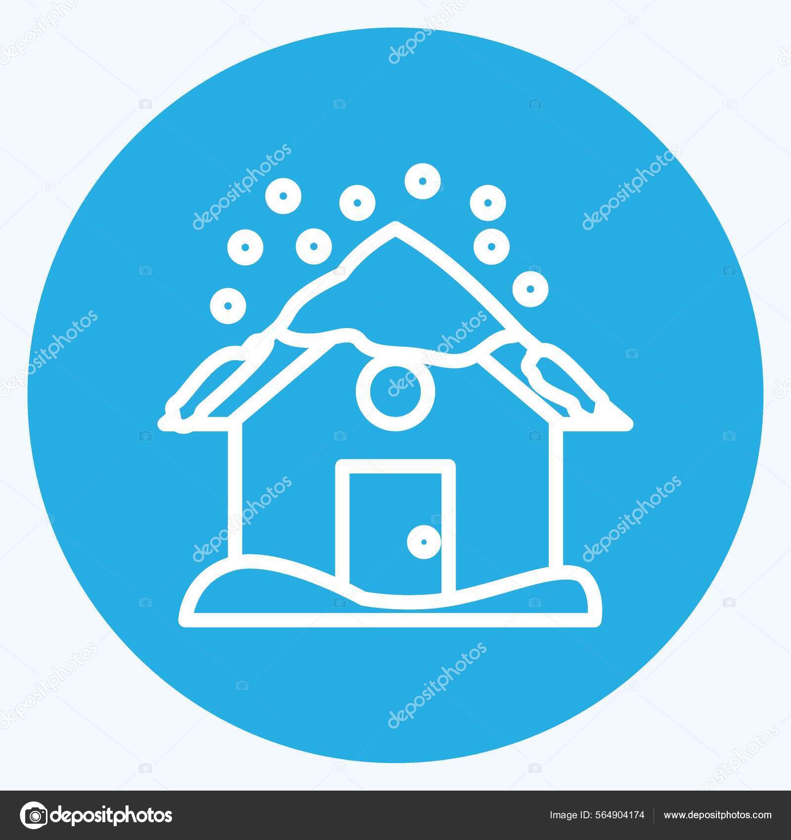 Icon Heavy Snows Suitable Disasters Symbol Blue Eyes Style Simple Stock ...