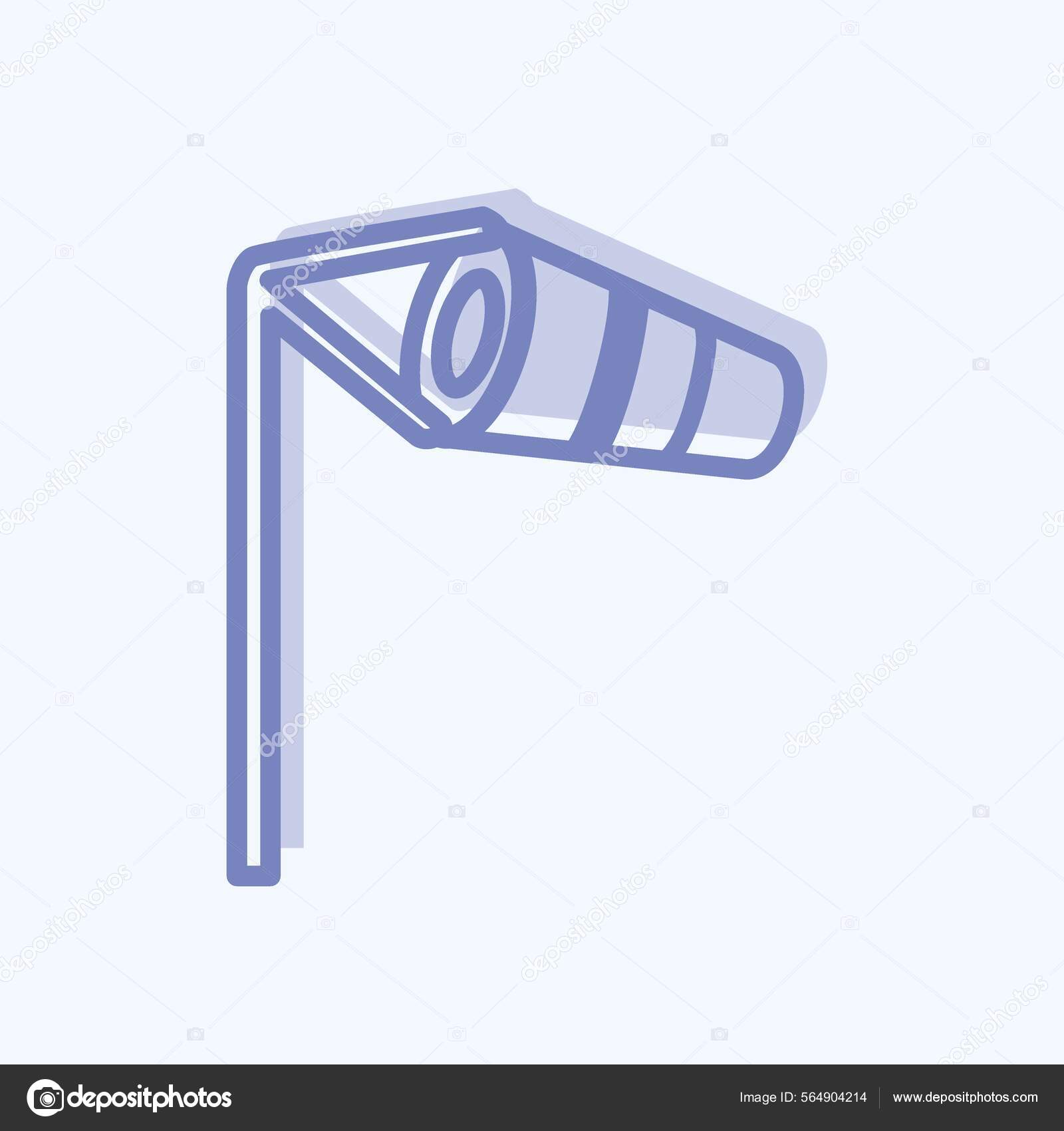 Icon Wind Indicator Suitable Disasters Symbol Two Tone Style Simple ...