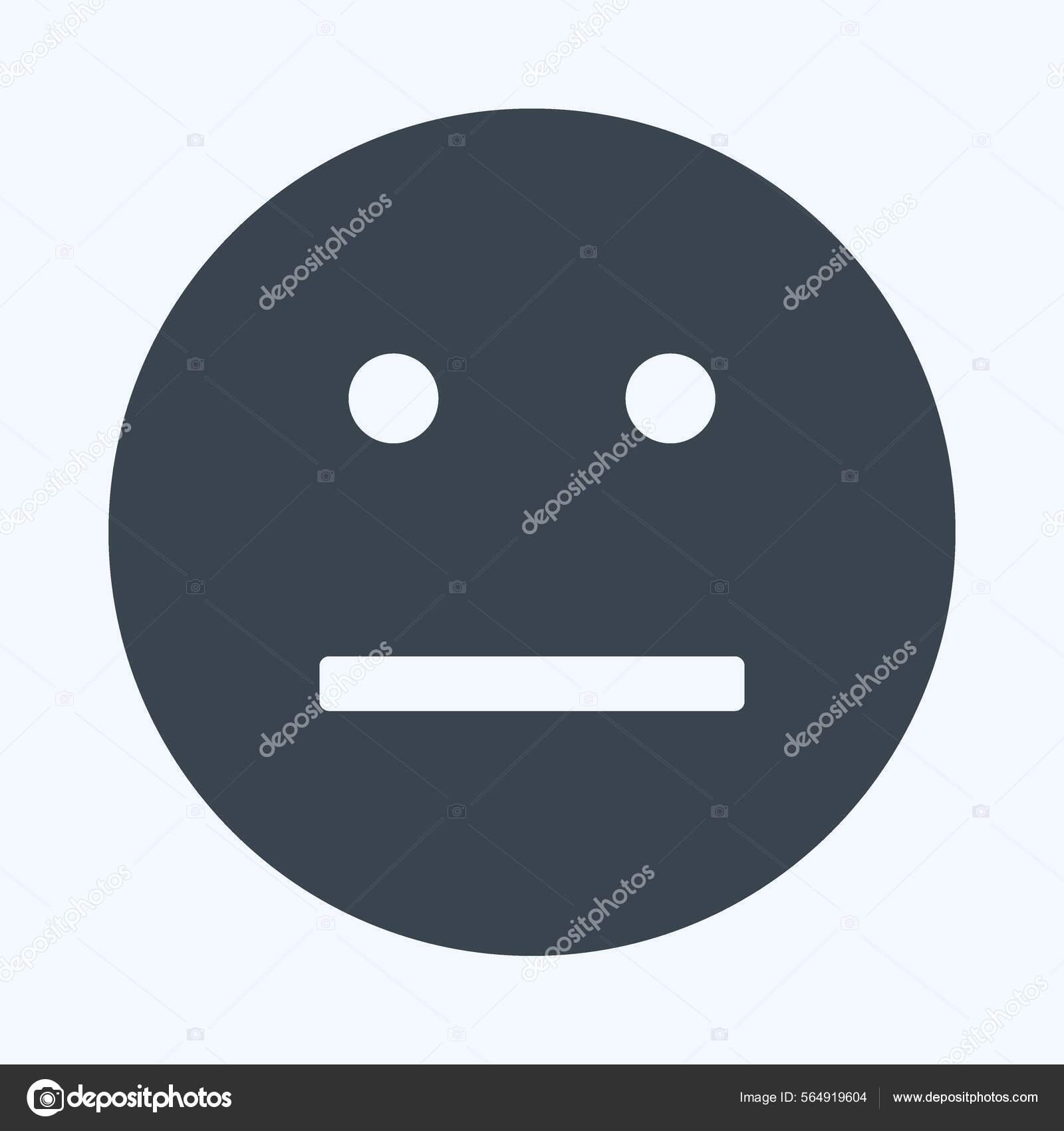 Icon Emoticon Straight Face Suitable Emoticon Symbol Glyph Style Simple ...