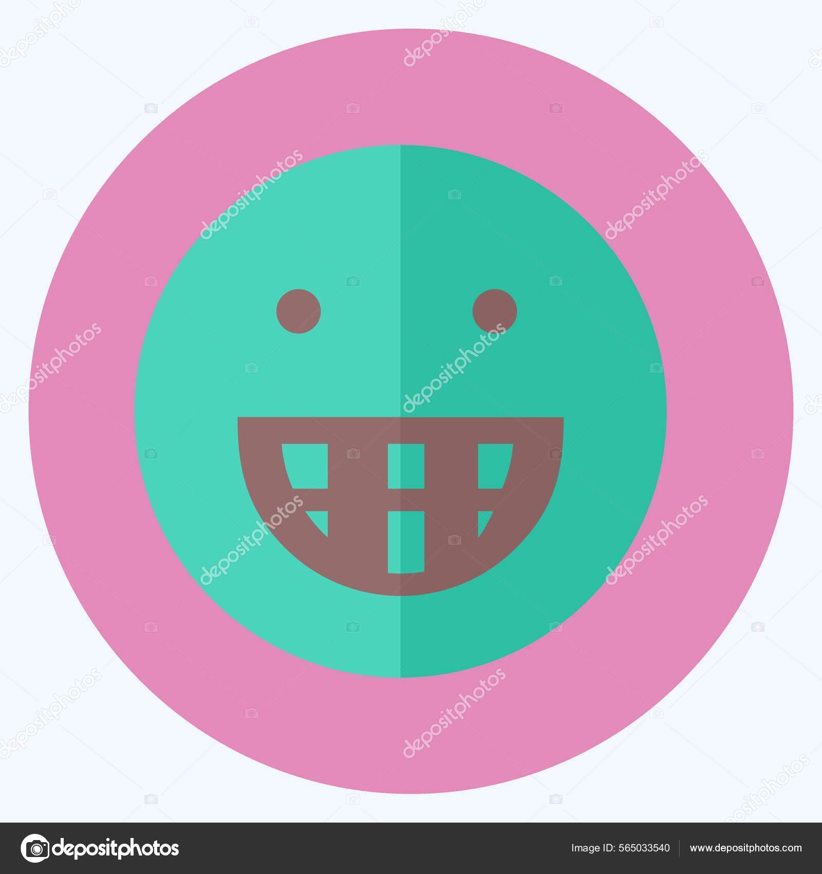 Icon Emoticon Big Grin Suitable Emoticon Symbol Flat Style Simple Stock ...