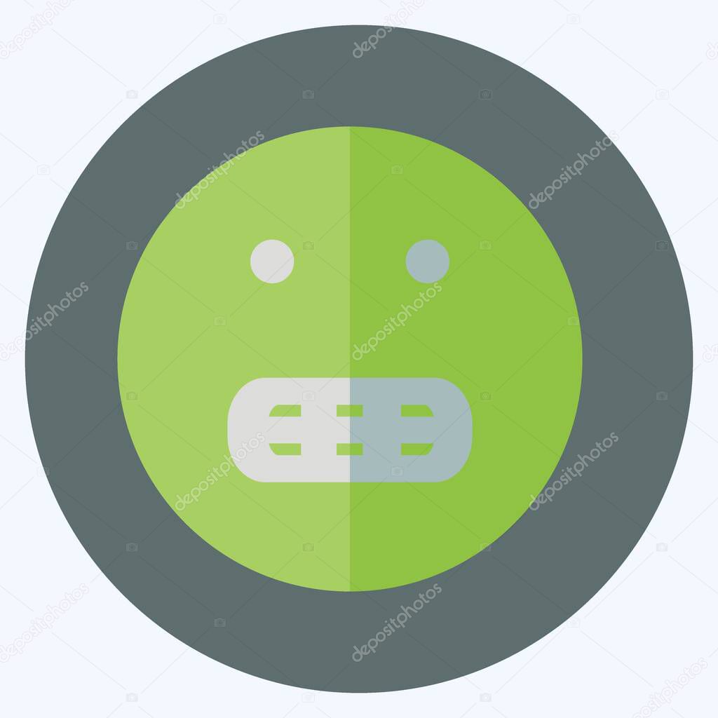 Icon Emoticon Grinning. suitable for Emoticon symbol. flat style. simple design editable. design ...