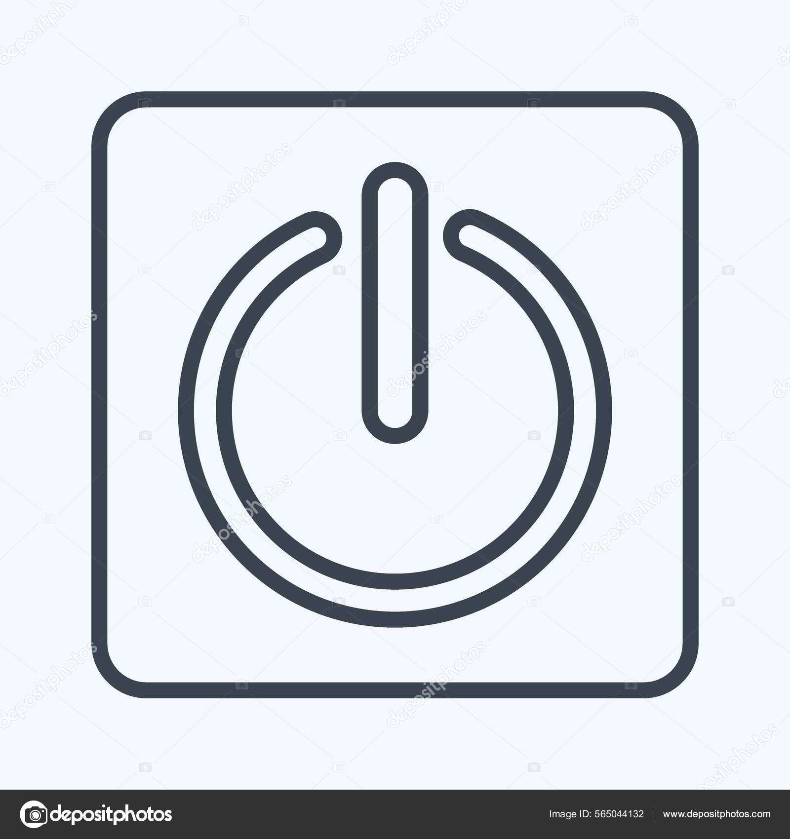Icon Power Button Suitable Programming Symbol Line Style Simple Design ...