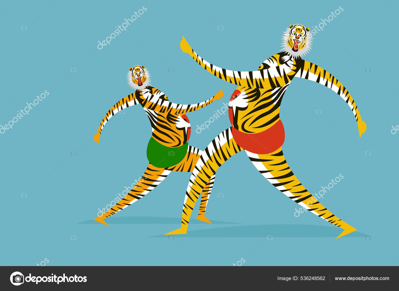 Tiger Dance Kerala India Concept Onam Festival Stock Vector by ...