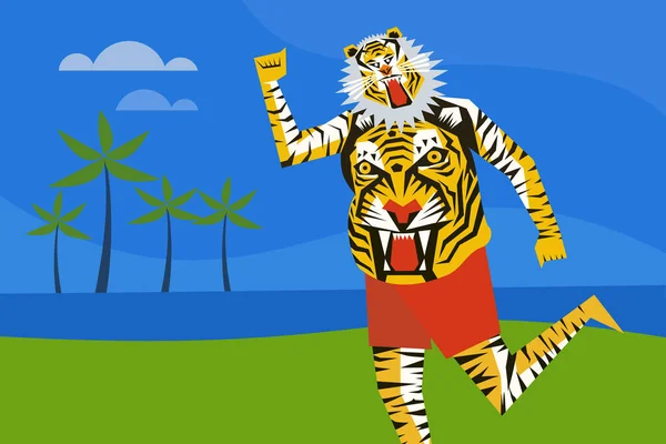 Tiger Dance Kerala India Concept Onam Festival Stock Vector by ...