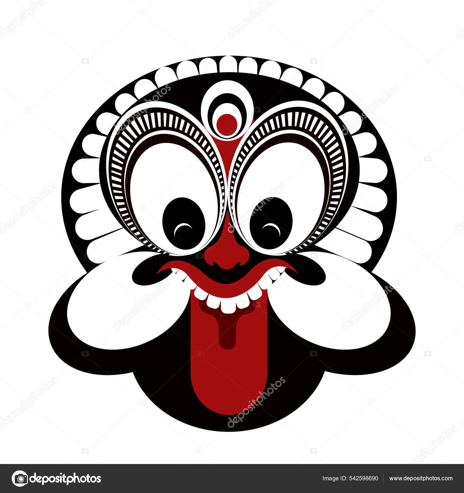 Illustration 'Padayani' Face Padayani Ritualistic Art Form Kerala India ...