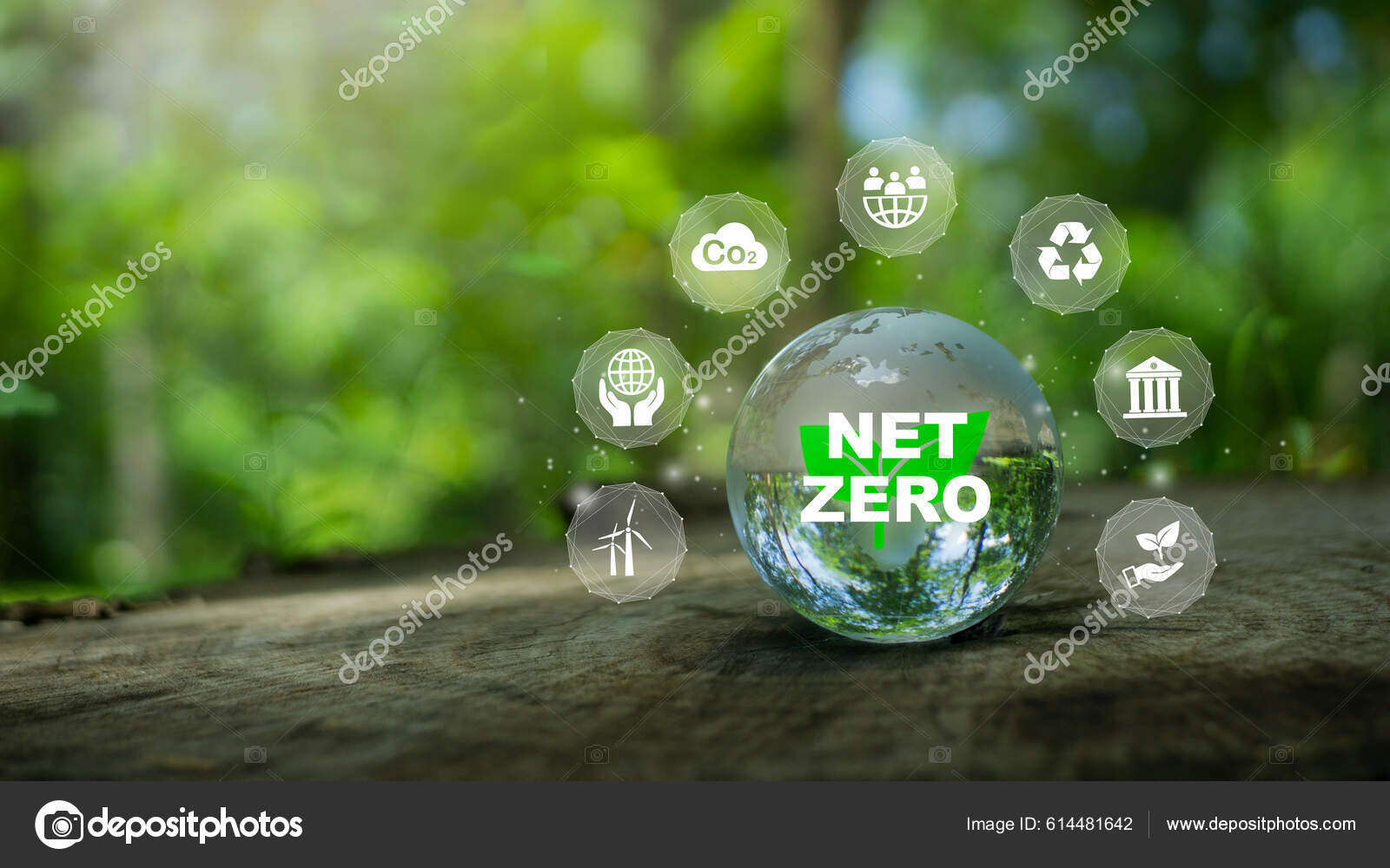 Net Zero Icon Carbon Neutral Concept Net Zero Emissions Goals — Stock ...