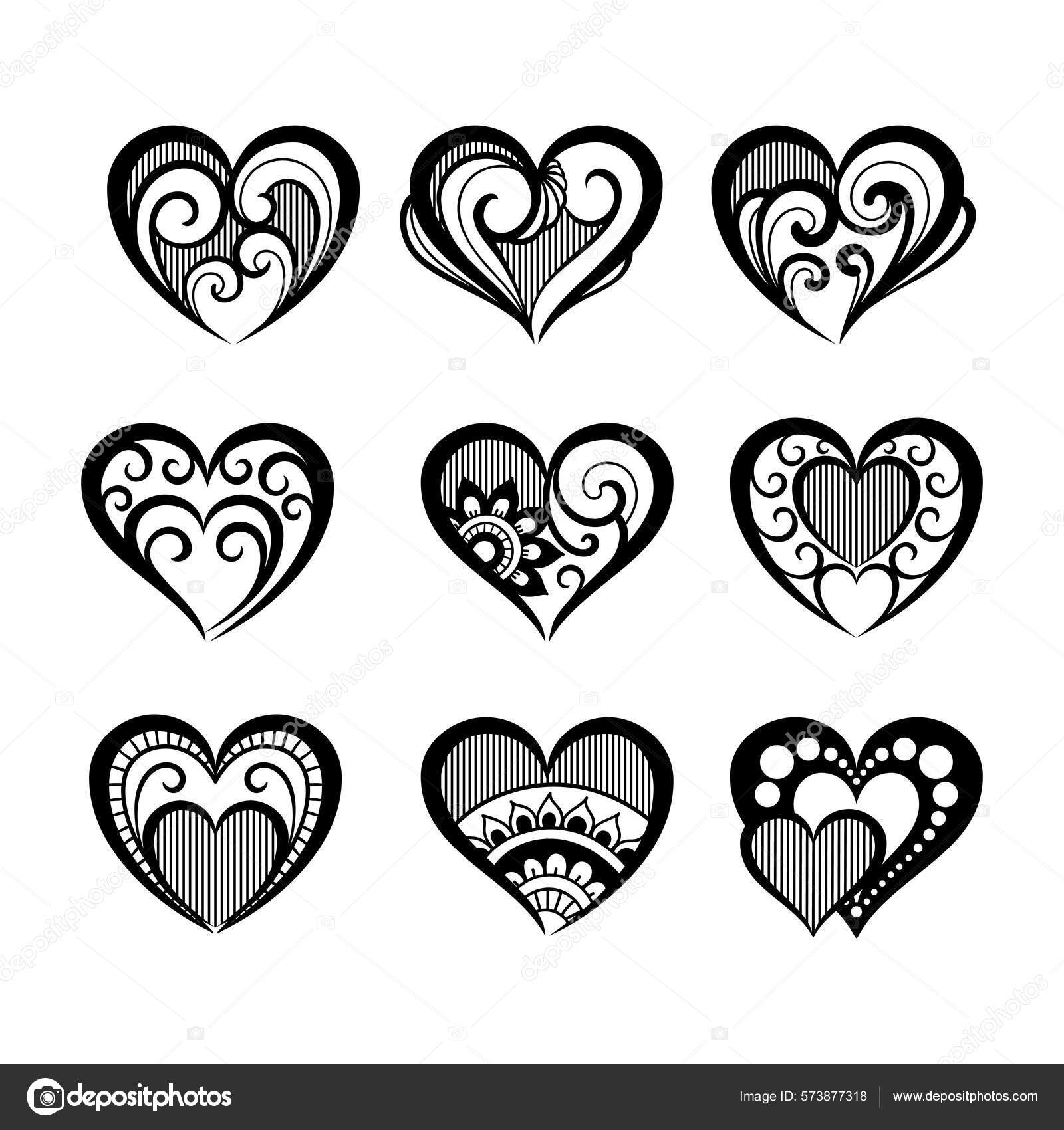 Hermosa Colección Símbolos Amor Vector de stock por ©allmocreative ...