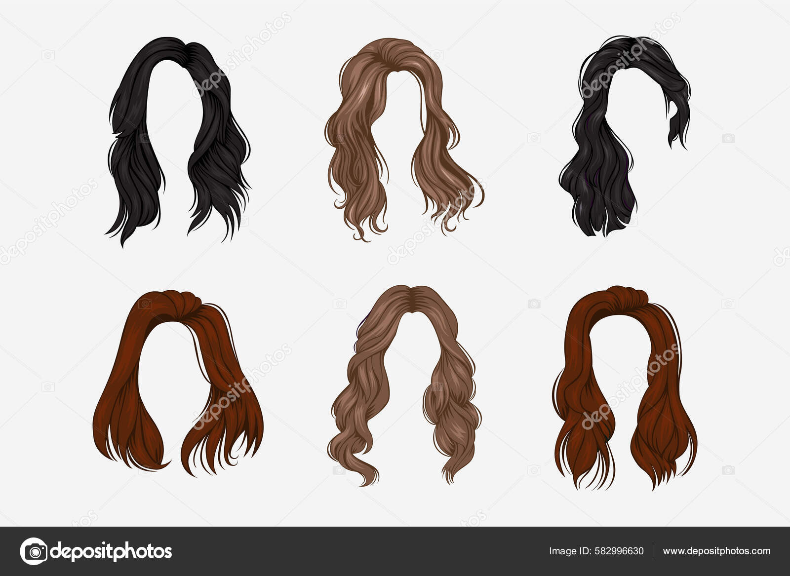 Set Variety Women Hairstyles Stock Vector By ©allmocreative