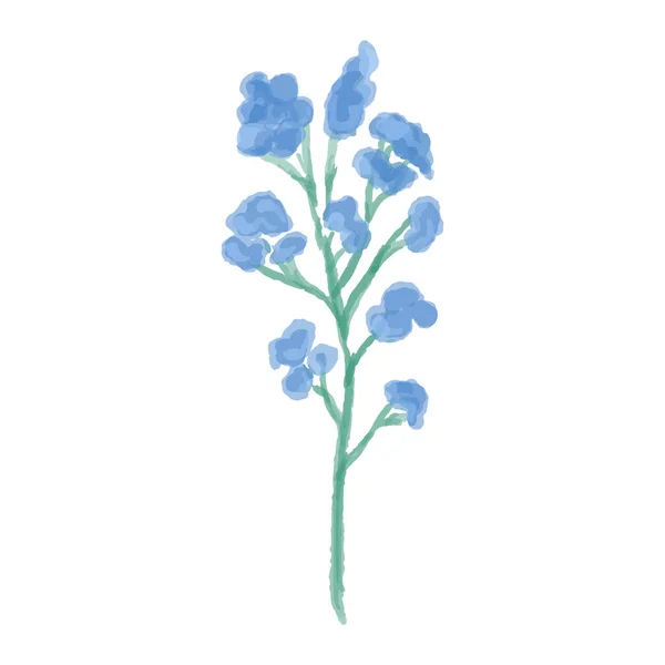 Ilustración dibujada a mano de una flor salvaje azul. Flox estiloide ...