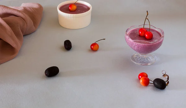 Jamun Mousse,Java Plum Fruit Mousse or Black Plum Mousse. Fresh,homemade vegan dessert made from ...